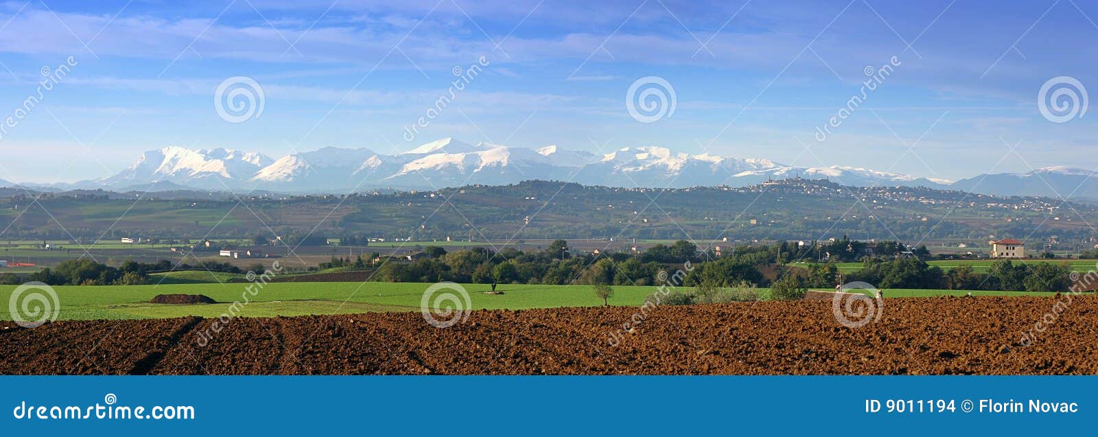 Beautiful Italian Landscape at Dusk Panorama Stock Photo - Image of ...