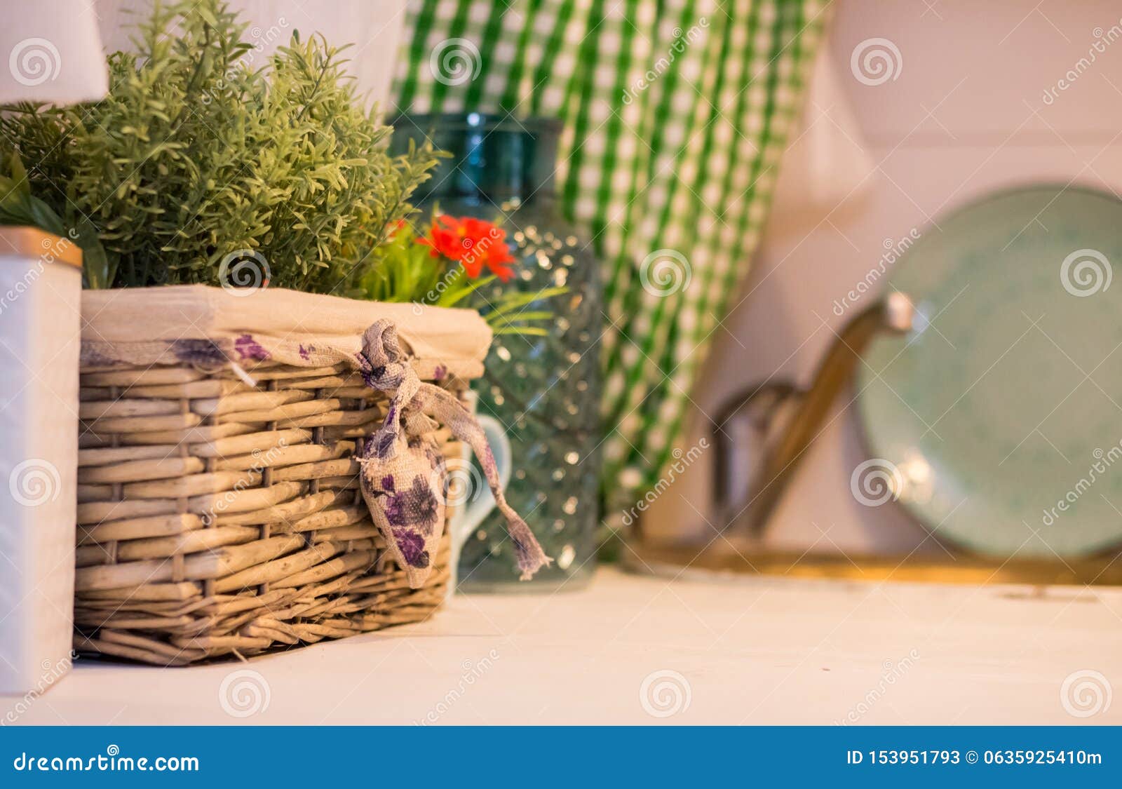 Beautiful Items in the Interior of the Kitchen. Stock Image - Image of ...