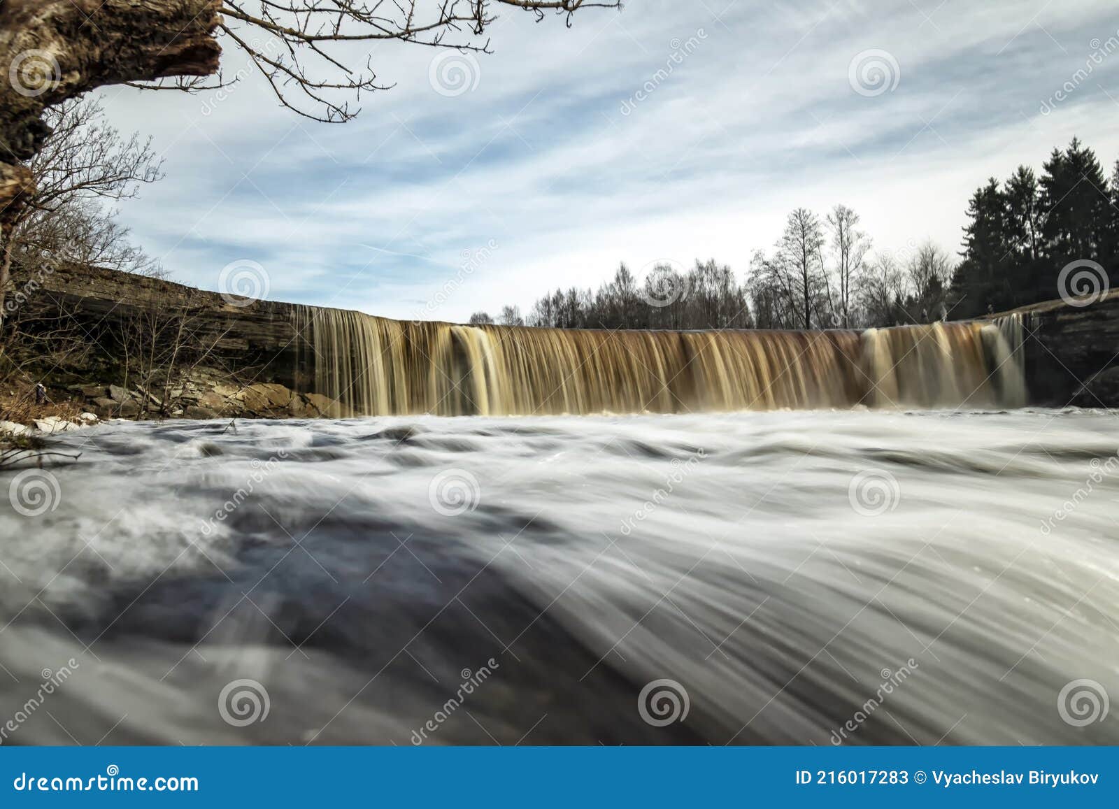 Beautiful Jagala waterfall stock image. Image of water - 216017283