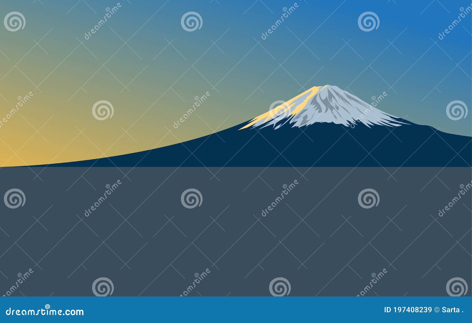 Beautiful Japan Fuji Mountain Lanscape Vector Illustration Stock Vector ...