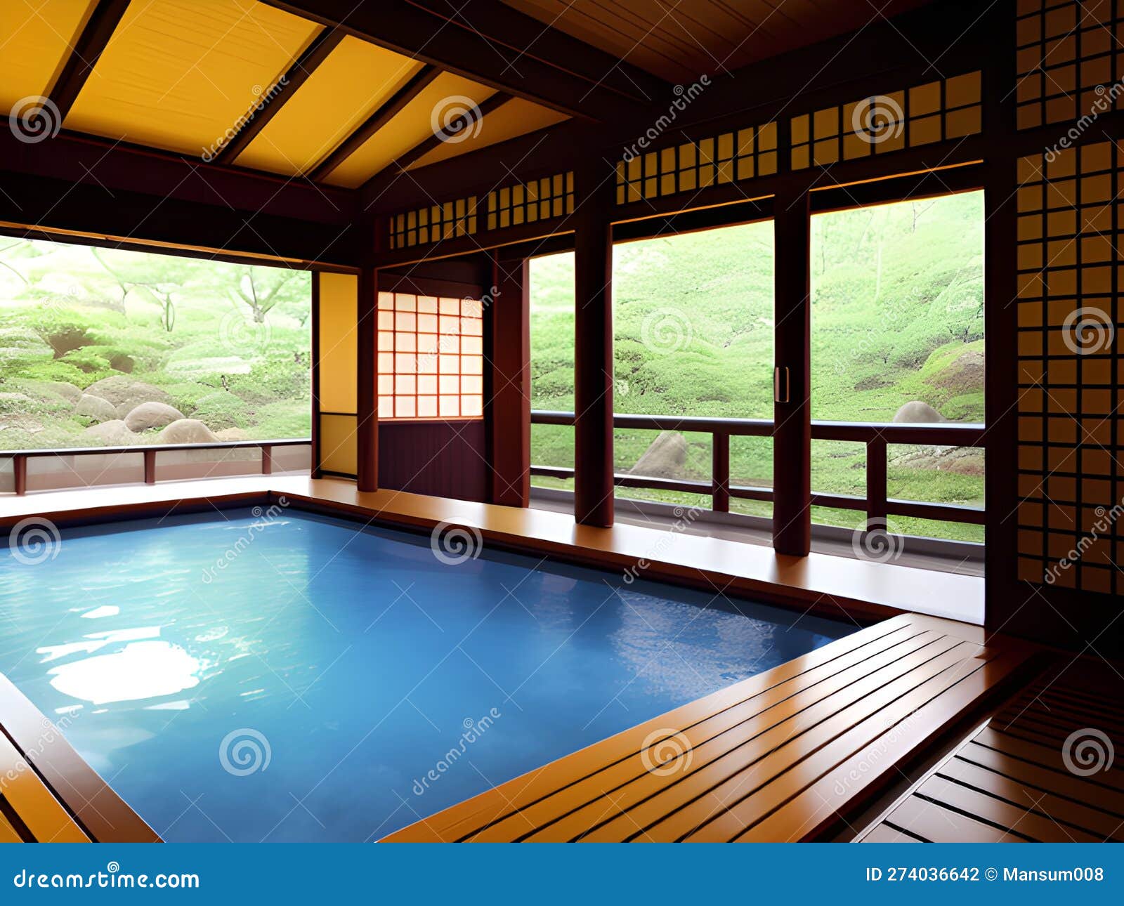 Beautiful Japan Onsen Room , AI Generated Stock Illustration ...