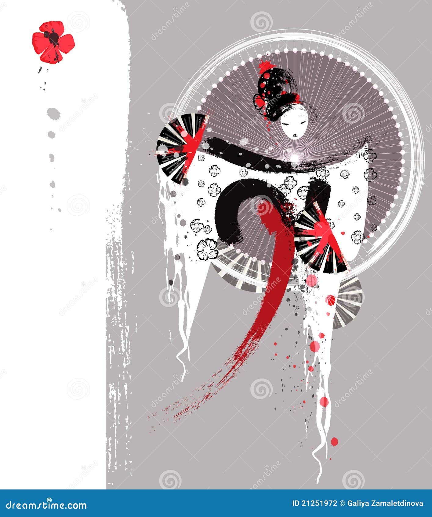 Beautiful Japanese Geisha Background Stock Vector - Illustration of ...