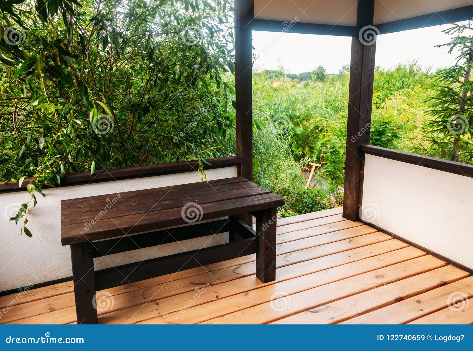 Japanese Interior with Green Trees Stock Image - Image of japan ...