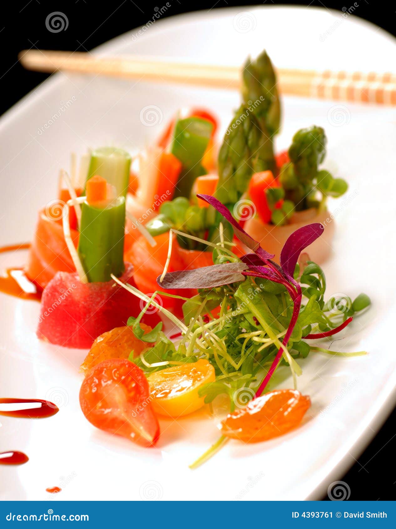 Beautiful Japanese Sashimi on a White Plate Stock Image - Image of ...