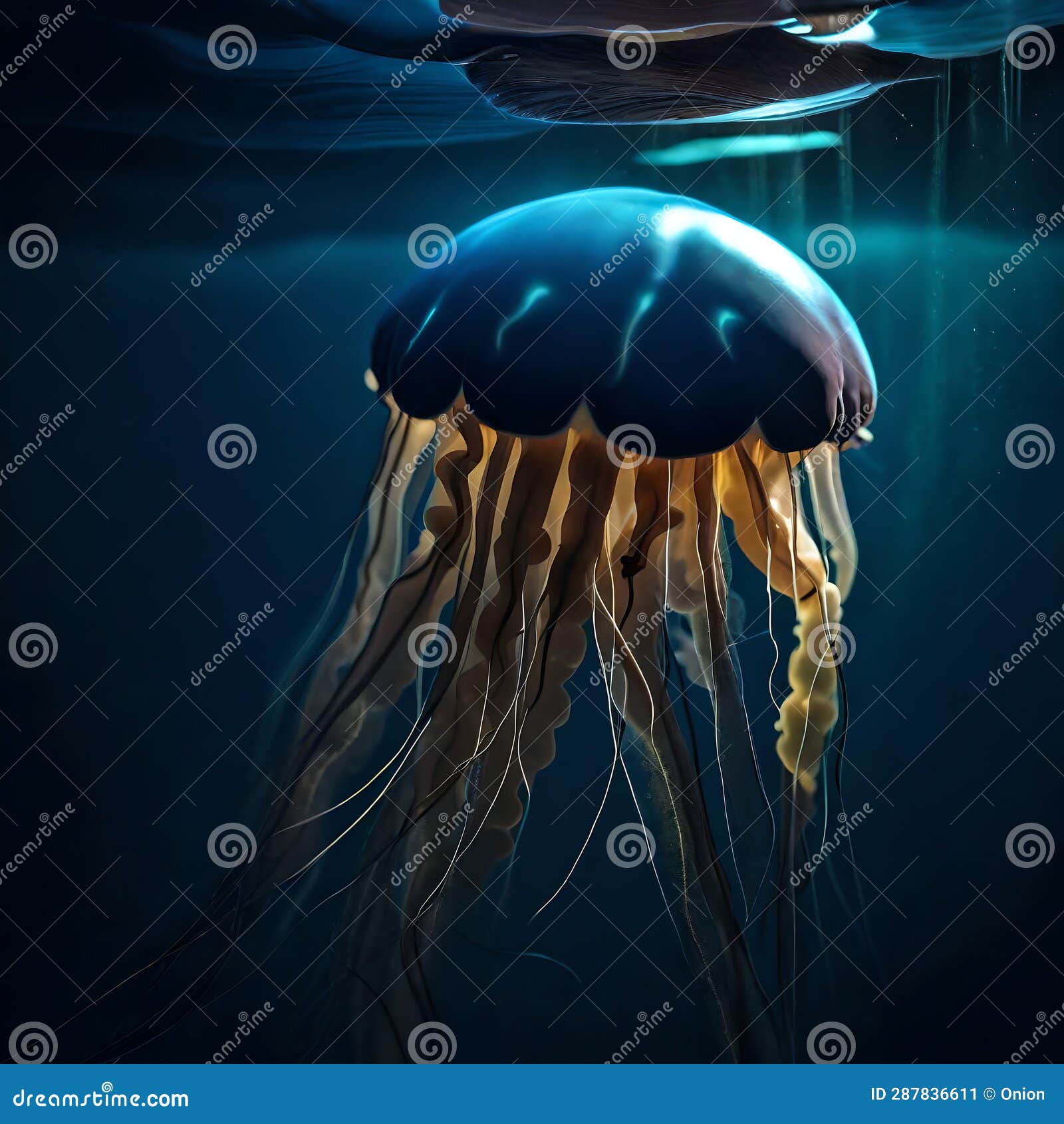 Beautiful Jellyfish Under the Sea - Ai Generated Image Stock ...