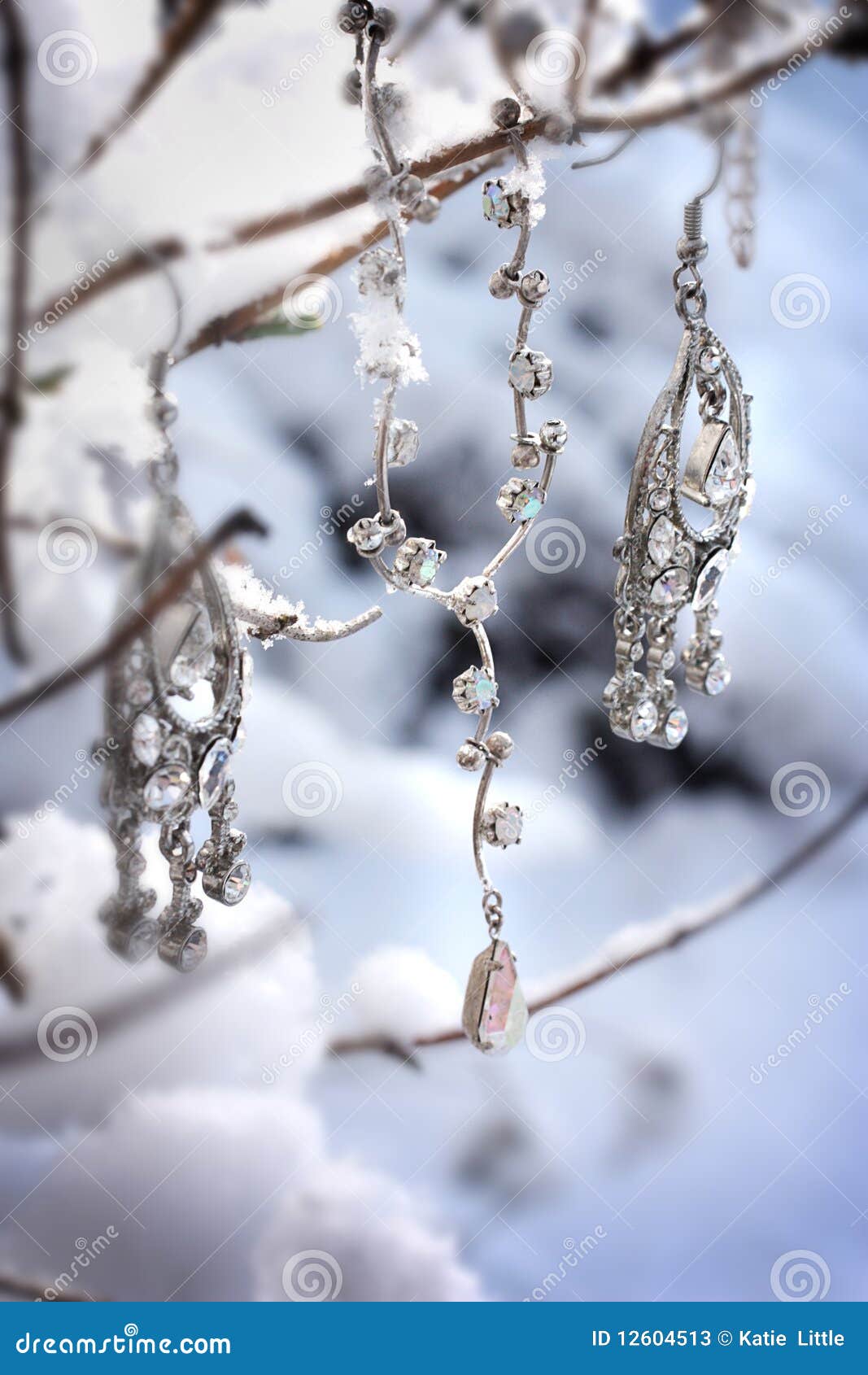 Beautiful Jewellery in Snowy Scene Stock Image - Image of necklace ...
