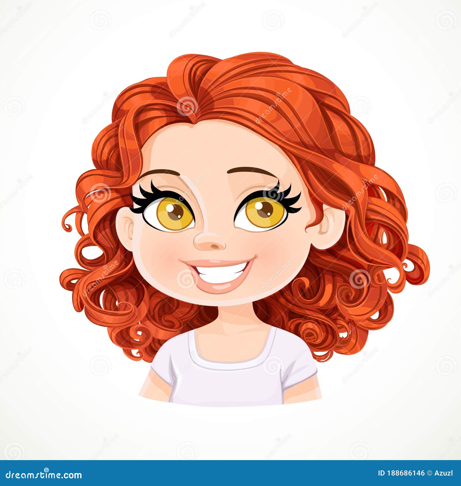 Beautiful Joyfully Smiling Cartoon Brunette Girl with Dark Red Hair ... Beautiful Joyfully Smiling Cartoon Brunette Girl with Dark Red Hair ...