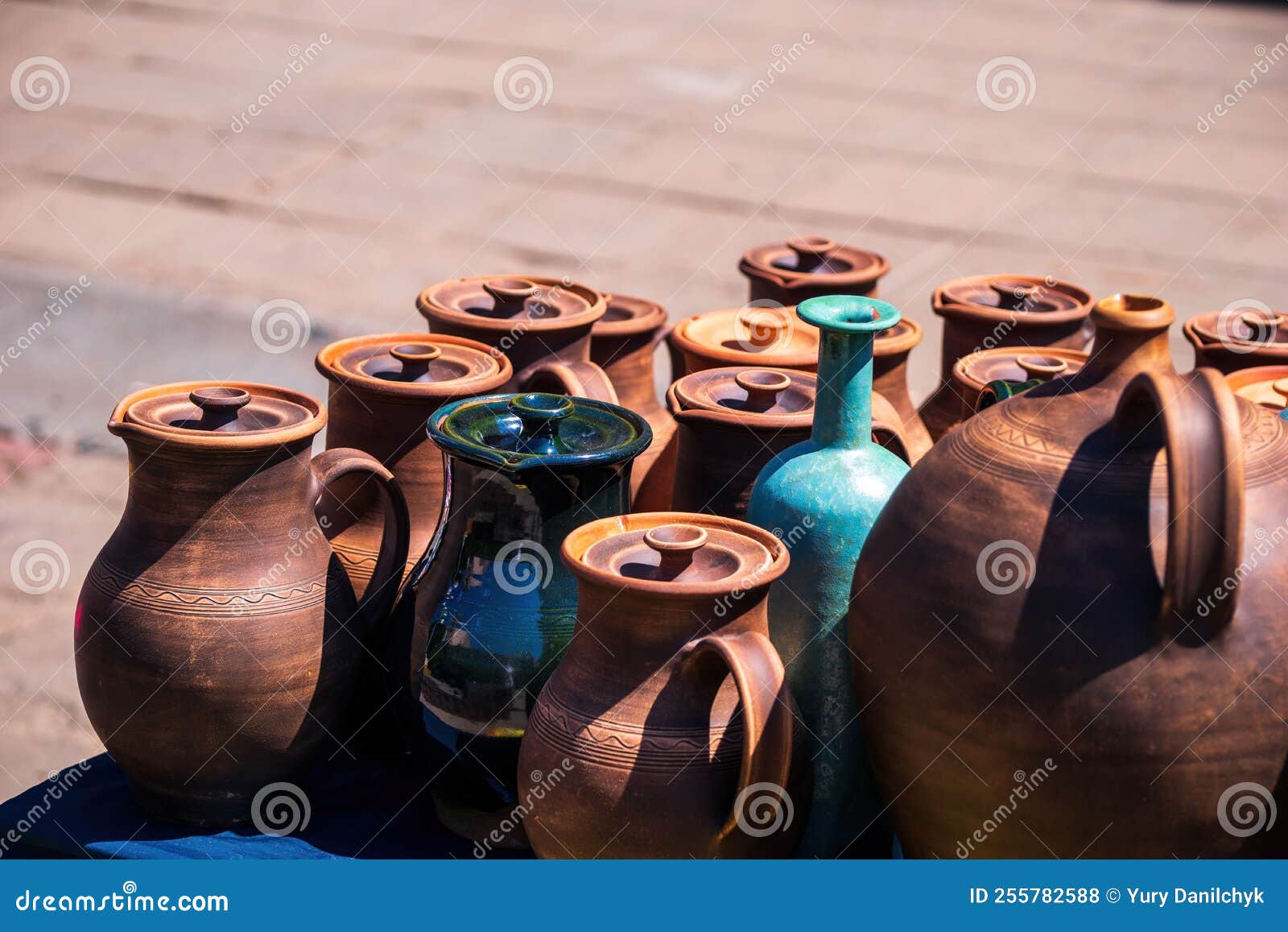 Beautiful Jugs are on the Table Stock Photo - Image of bottle, lighting ...