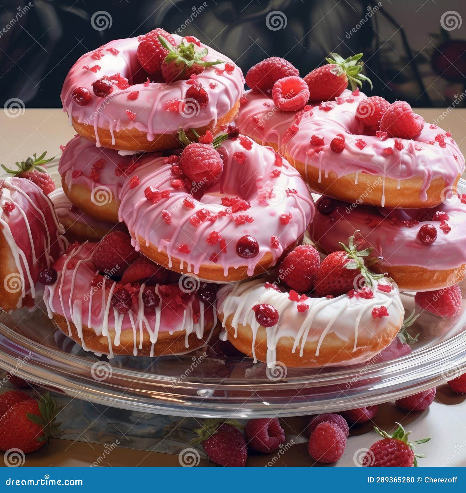 Beautiful juicy donuts stock photo. Image of donut, tasty - 289365280