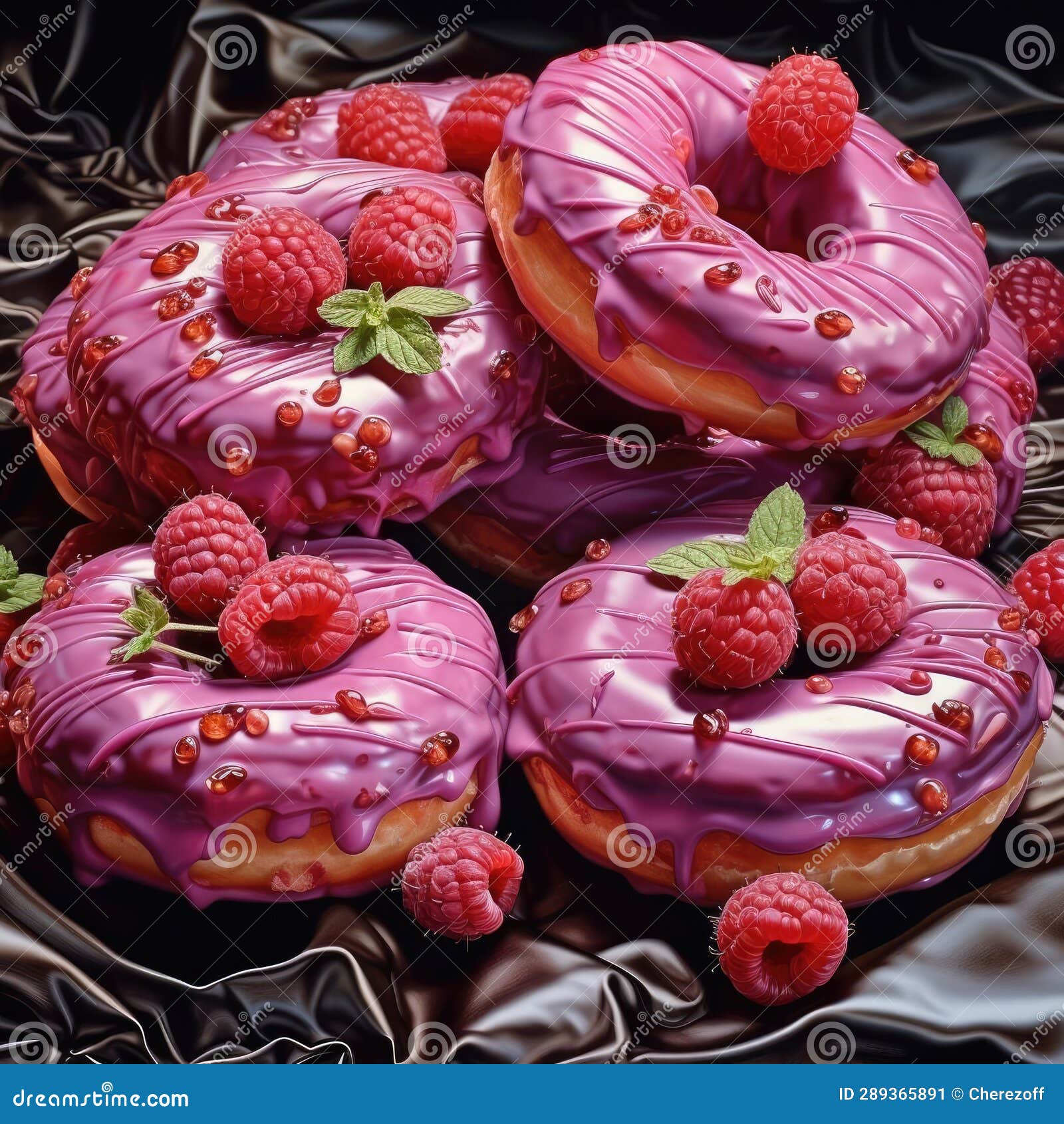 Beautiful juicy donuts stock image. Image of delicious - 289365891