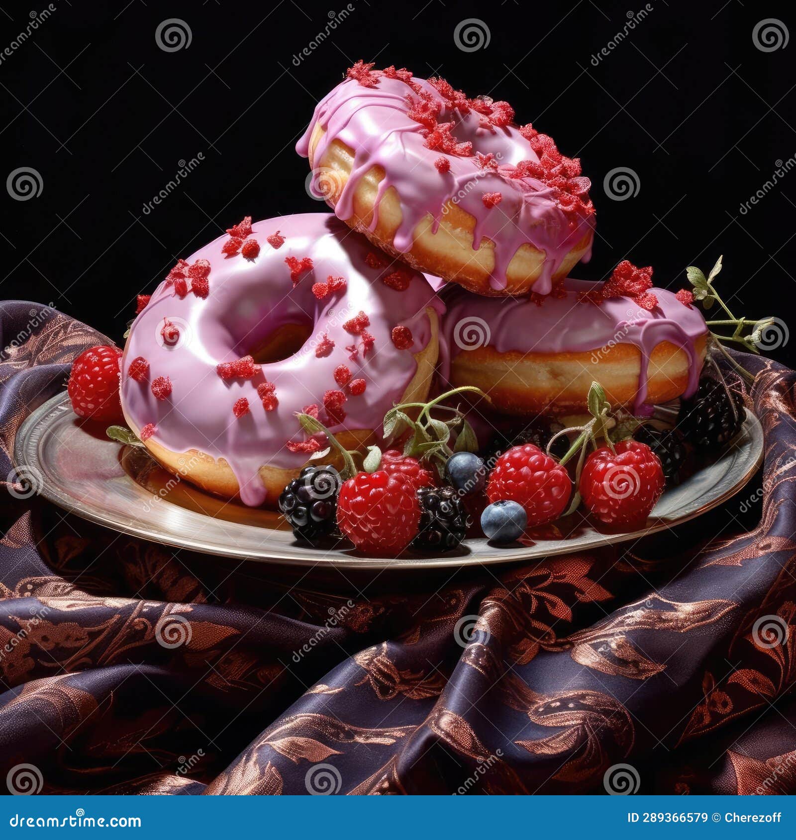 Beautiful juicy donuts stock image. Image of dessert - 289366579