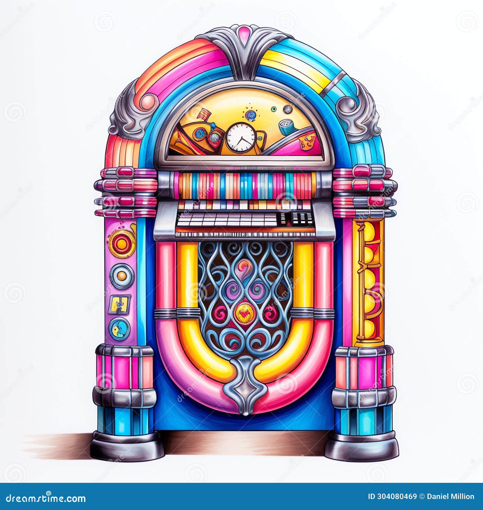 Beautiful Jukebox Clipart Illustration Stock Illustration ...