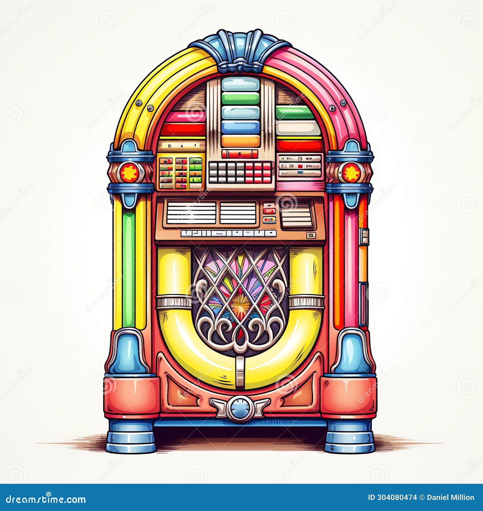 Beautiful Jukebox Clipart Illustration Stock Illustration ...