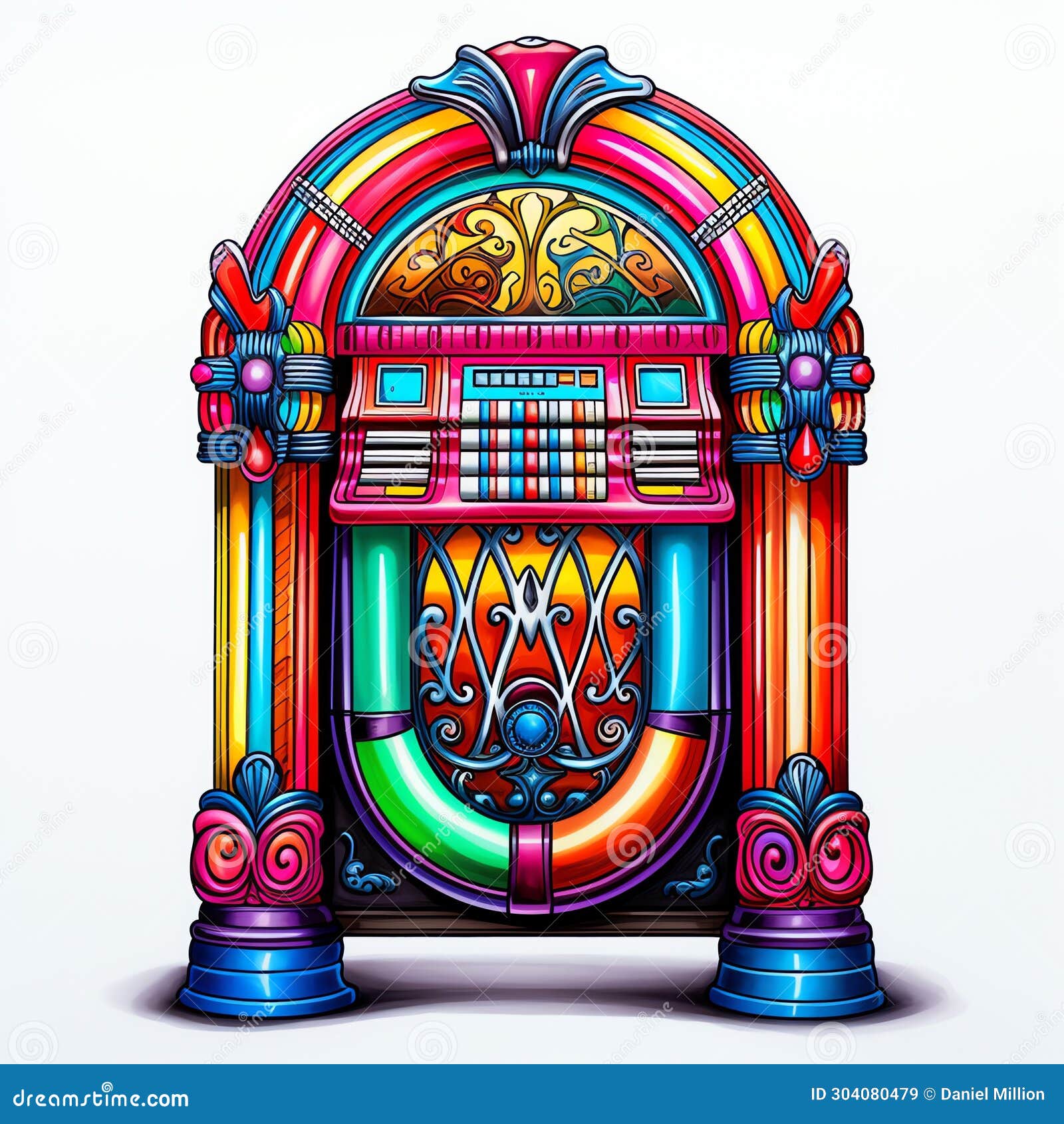Beautiful Jukebox Clipart Illustration Royalty-Free Cartoon ...