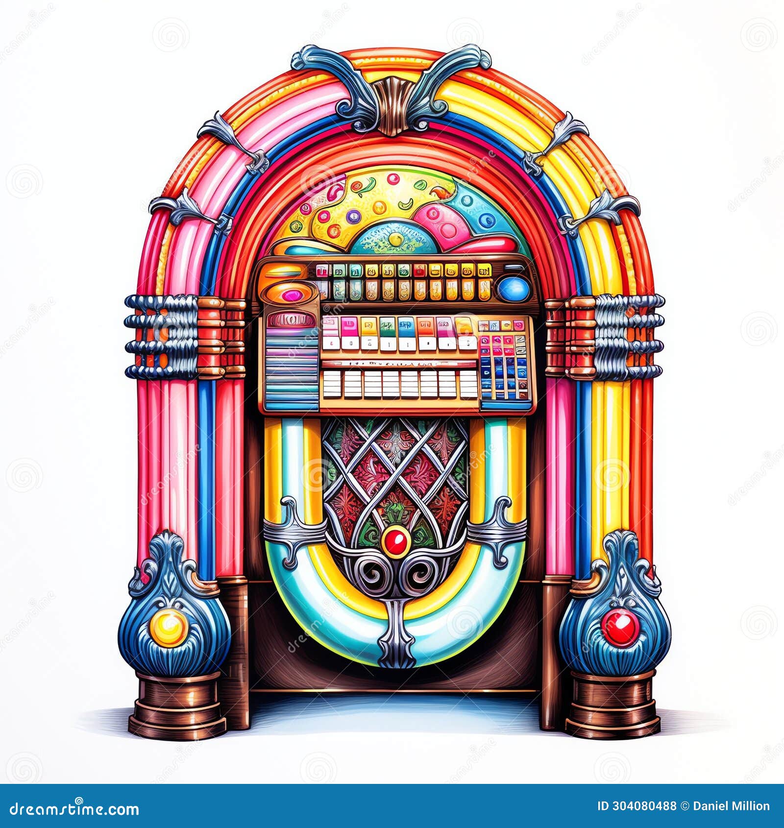 Beautiful Jukebox Clipart Illustration Stock Illustration ...