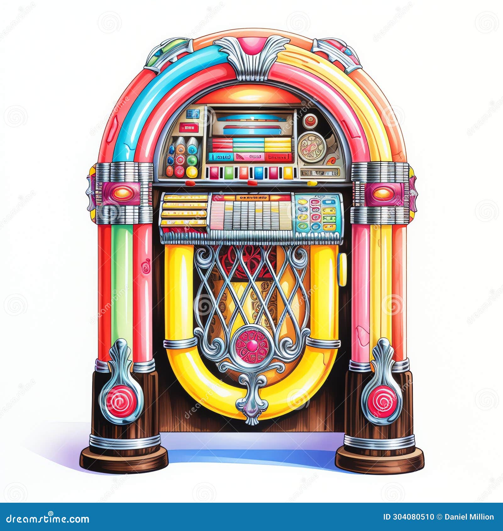 Beautiful Jukebox Clipart Illustration Royalty-Free Cartoon ...