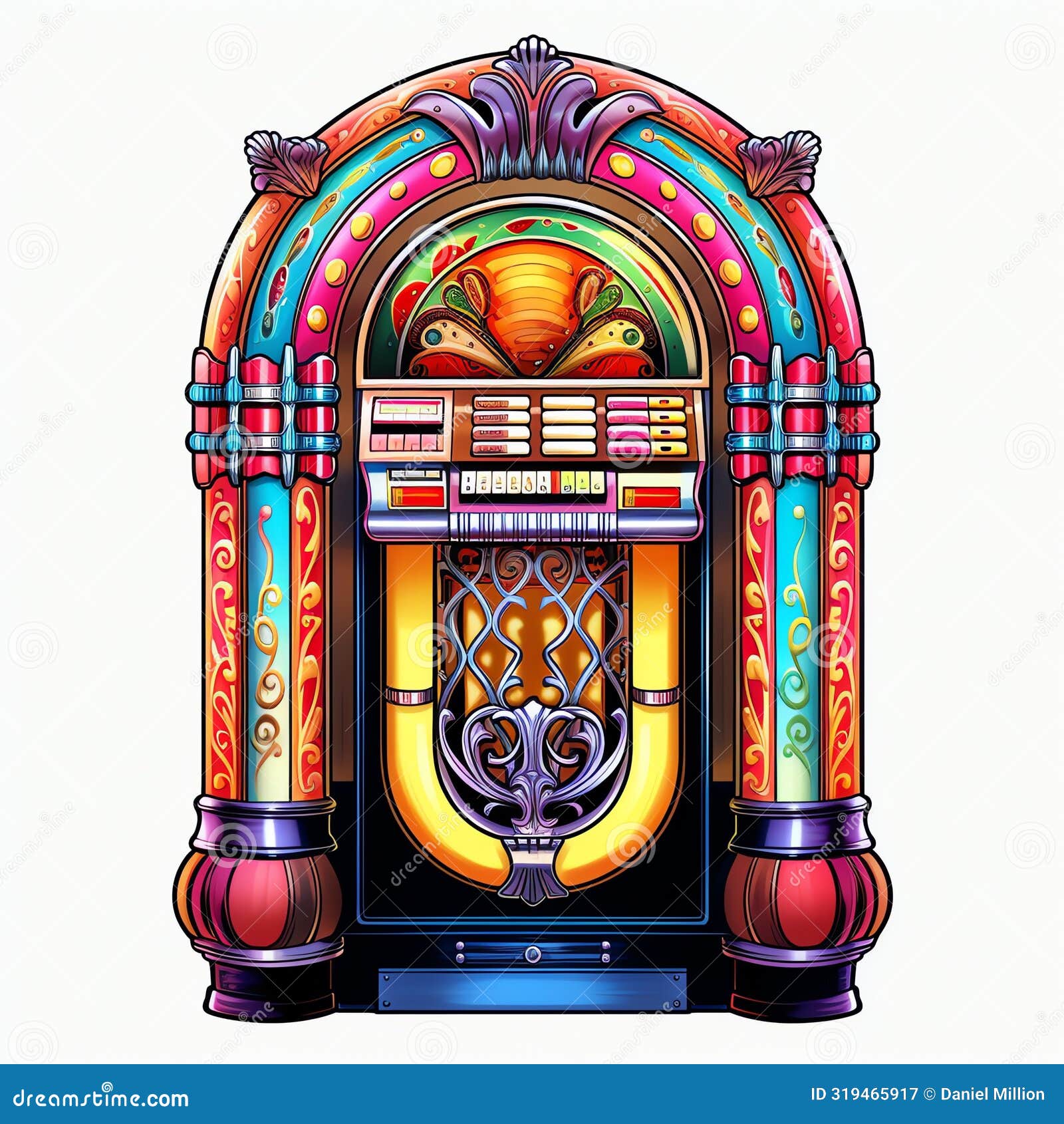 Beautiful Jukebox Clipart Illustration Stock Illustration ...