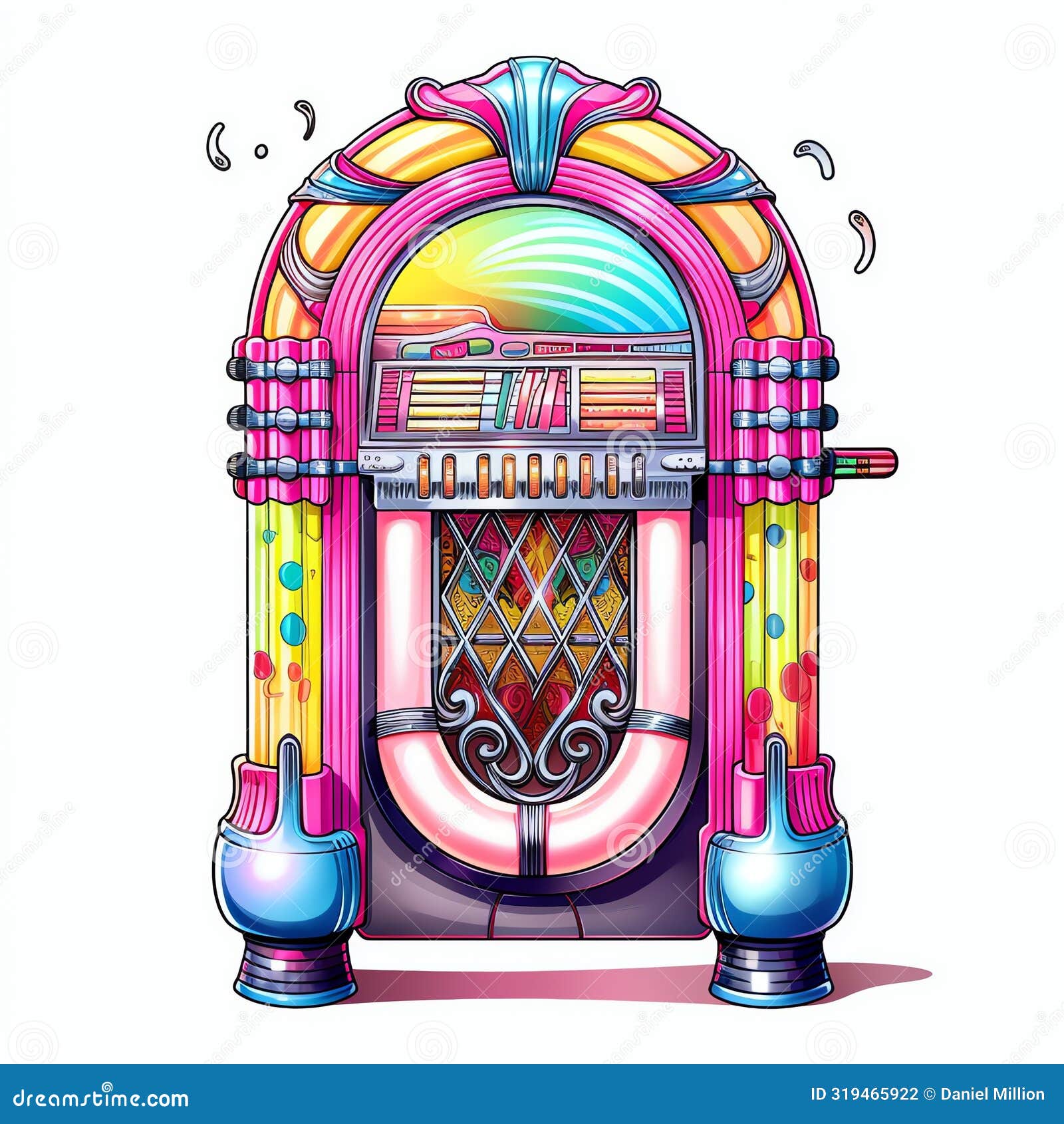 Beautiful Jukebox Clipart Illustration Royalty-Free Cartoon | CartoonDealer.com #319465922