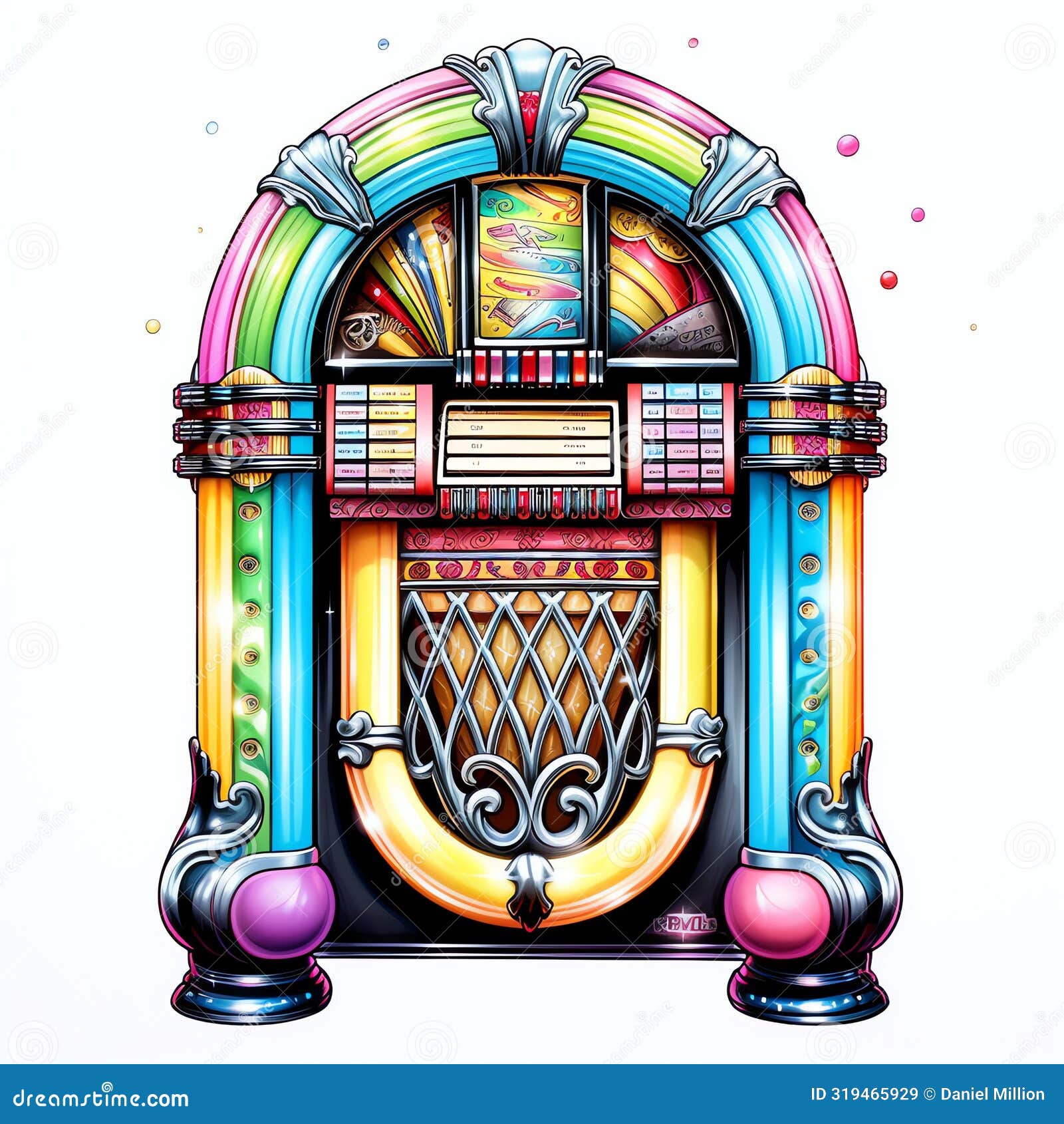 Beautiful Jukebox Clipart Illustration Royalty-Free Cartoon ...