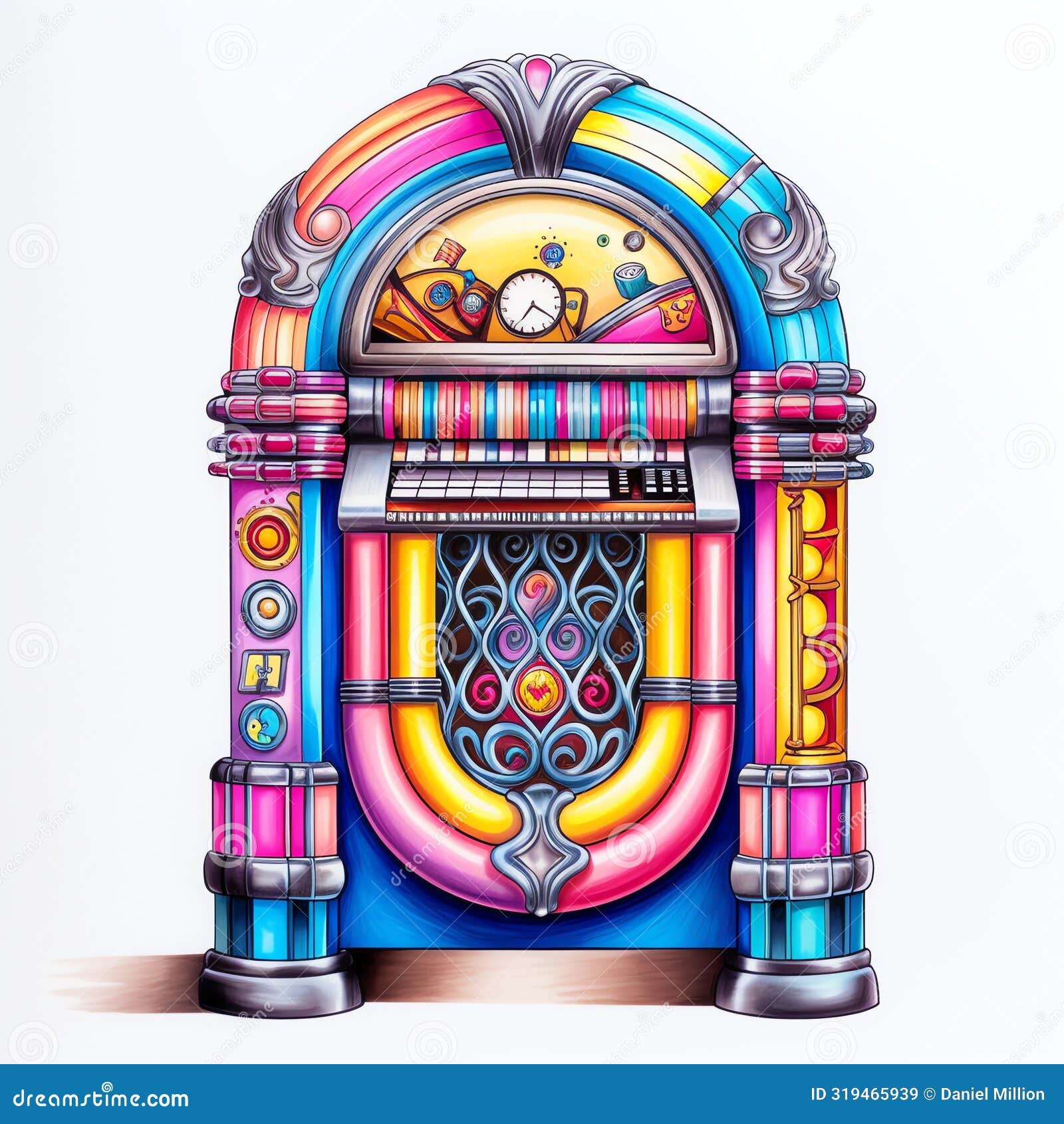 Beautiful Jukebox Clipart Illustration Stock Illustration ...