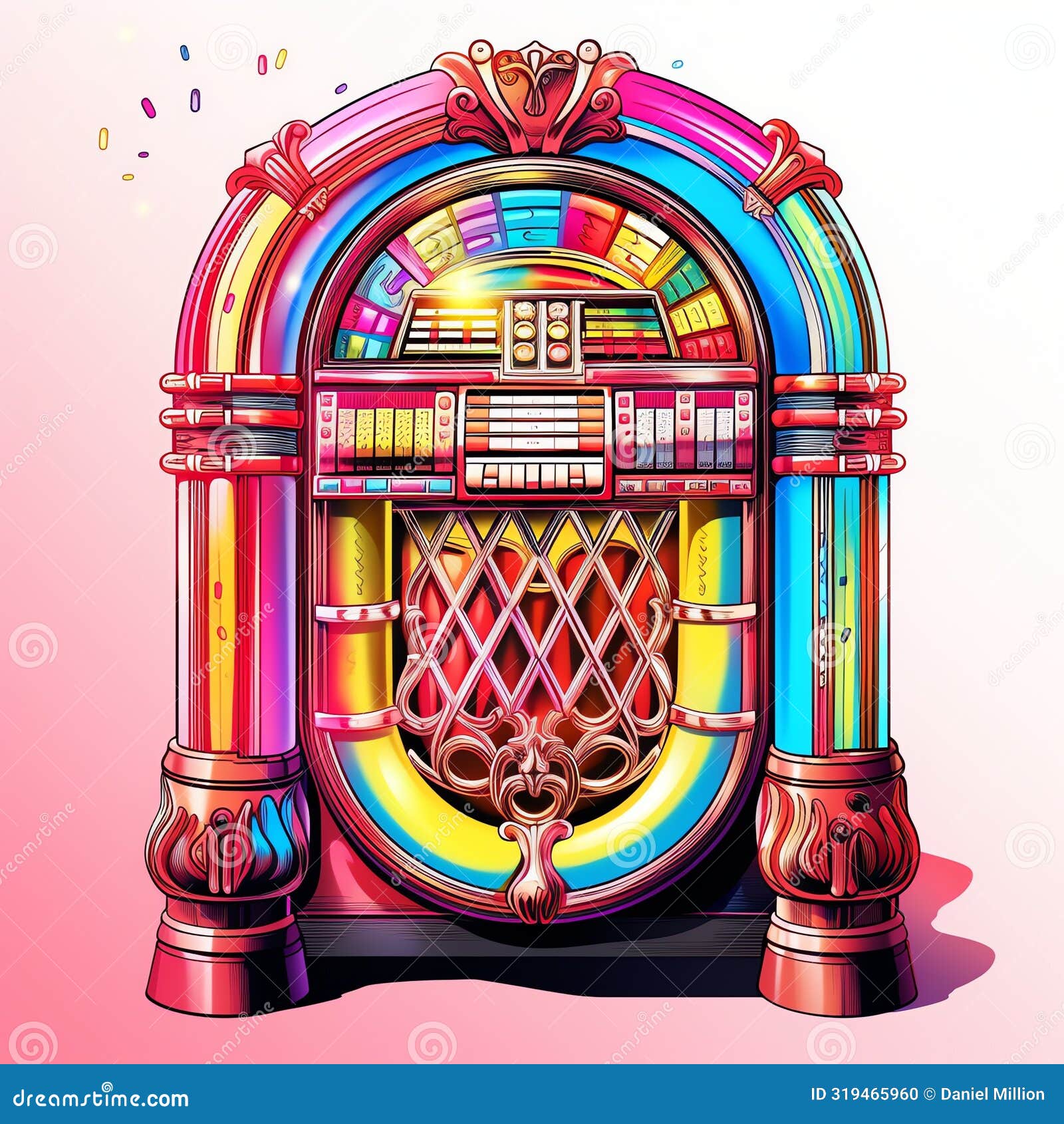 Beautiful Jukebox Clipart Illustration Stock Illustration ...