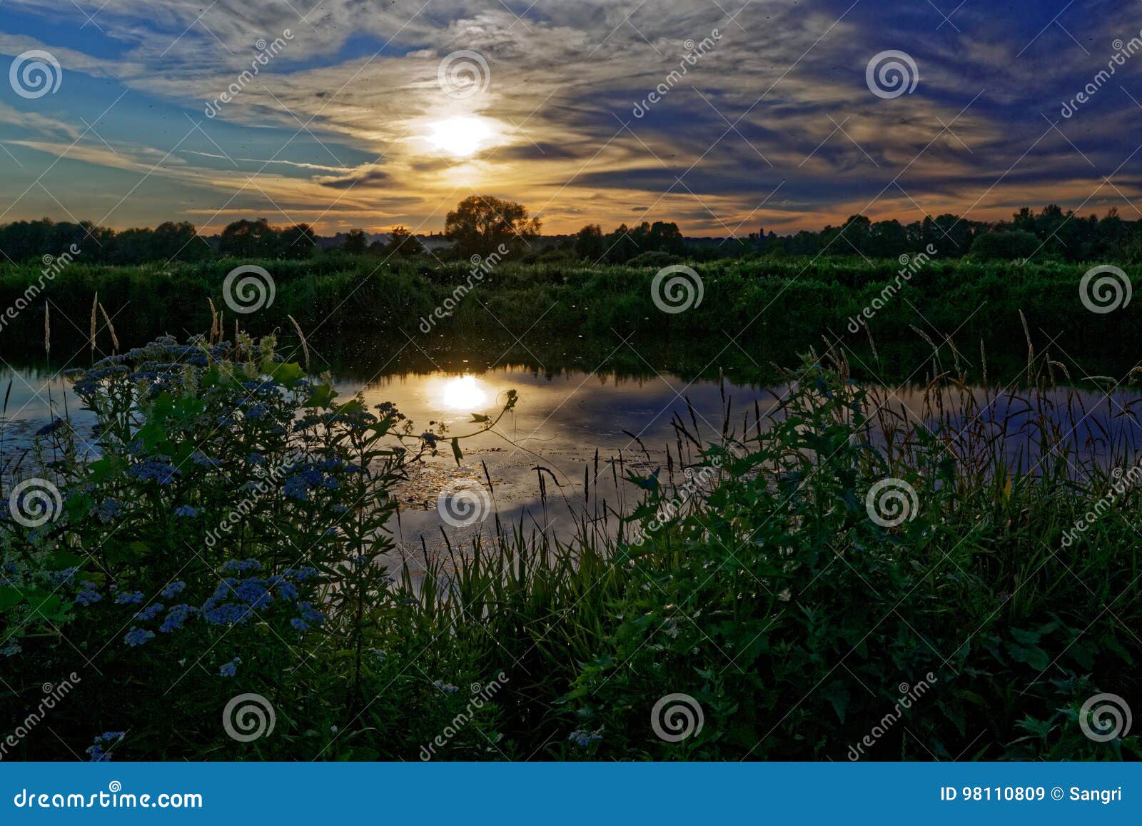 Beautiful July sunset. stock image. Image of outdoor - 98110809
