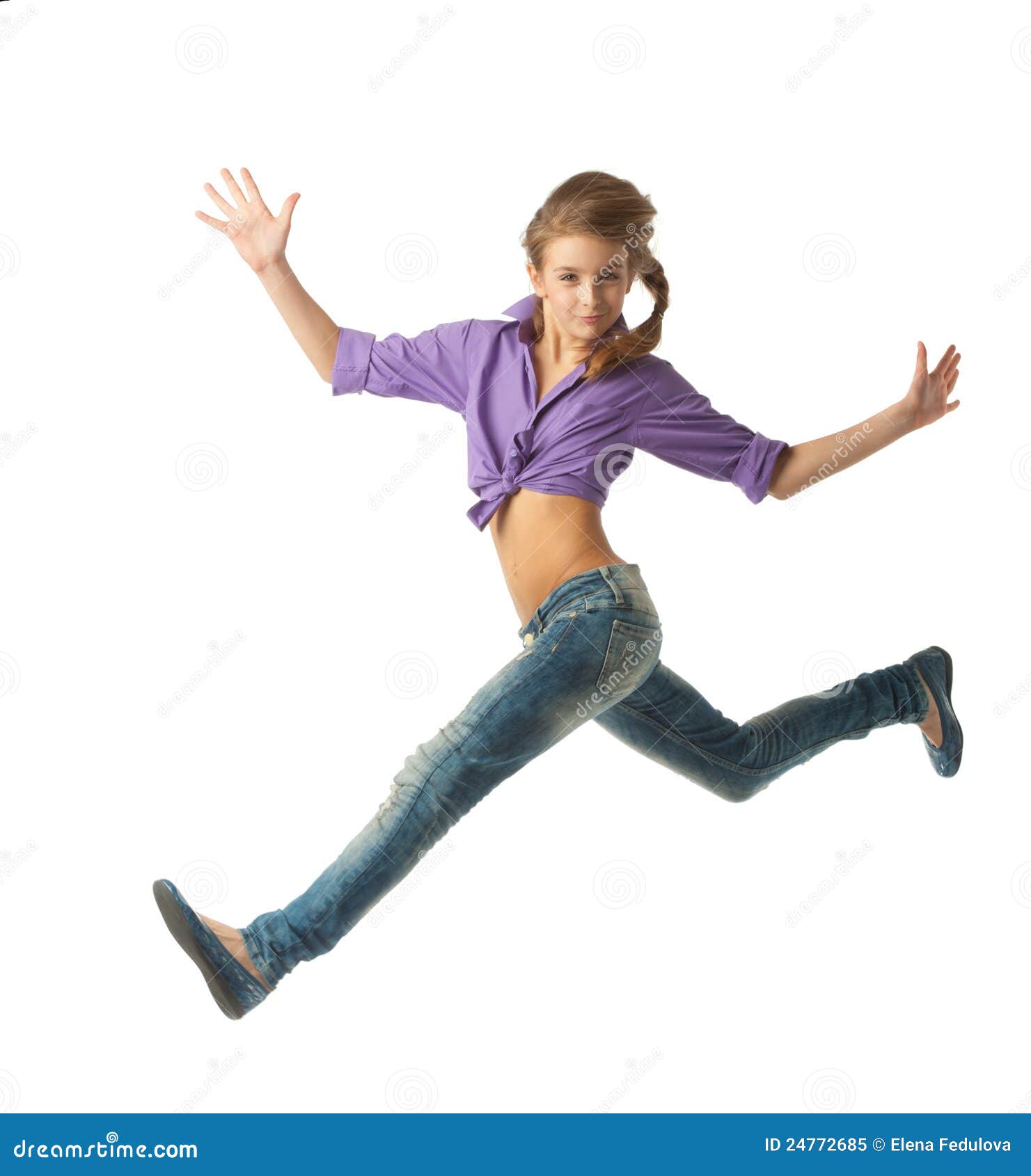 Beautiful Jumping girl stock image. Image of female, laughing - 24772685