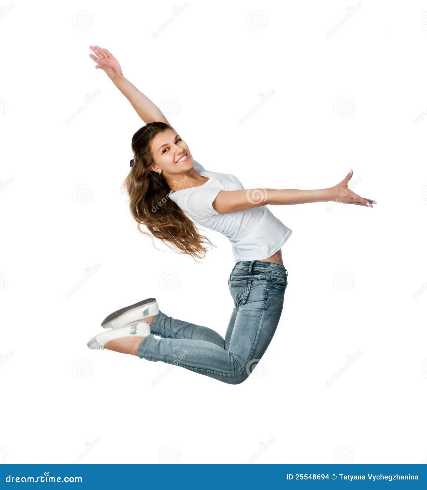 Beautiful jumping girl stock photo. Image of slim, shot - 25548694
