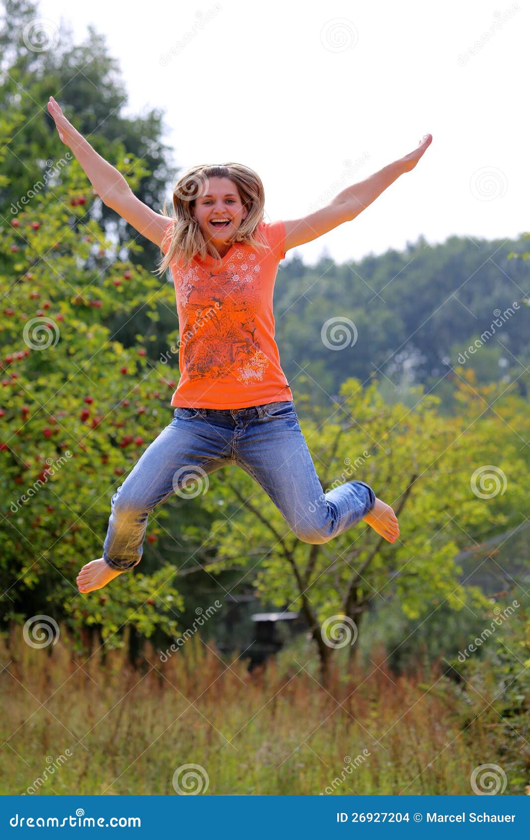 Beautiful Jumping Girl stock photo. Image of happy, activity - 26927204