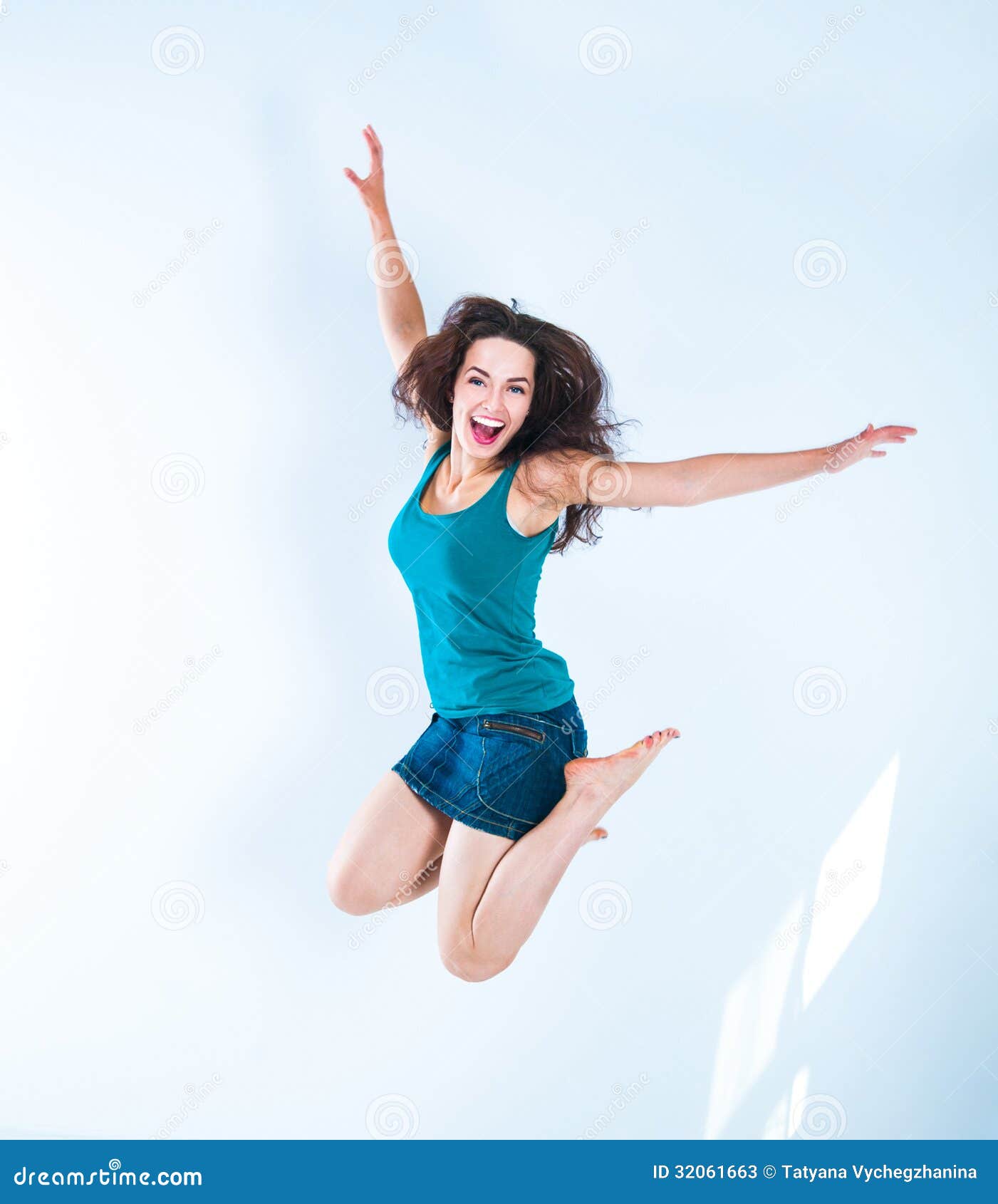 Beautiful jumping girl stock image. Image of slim, carefree - 32061663