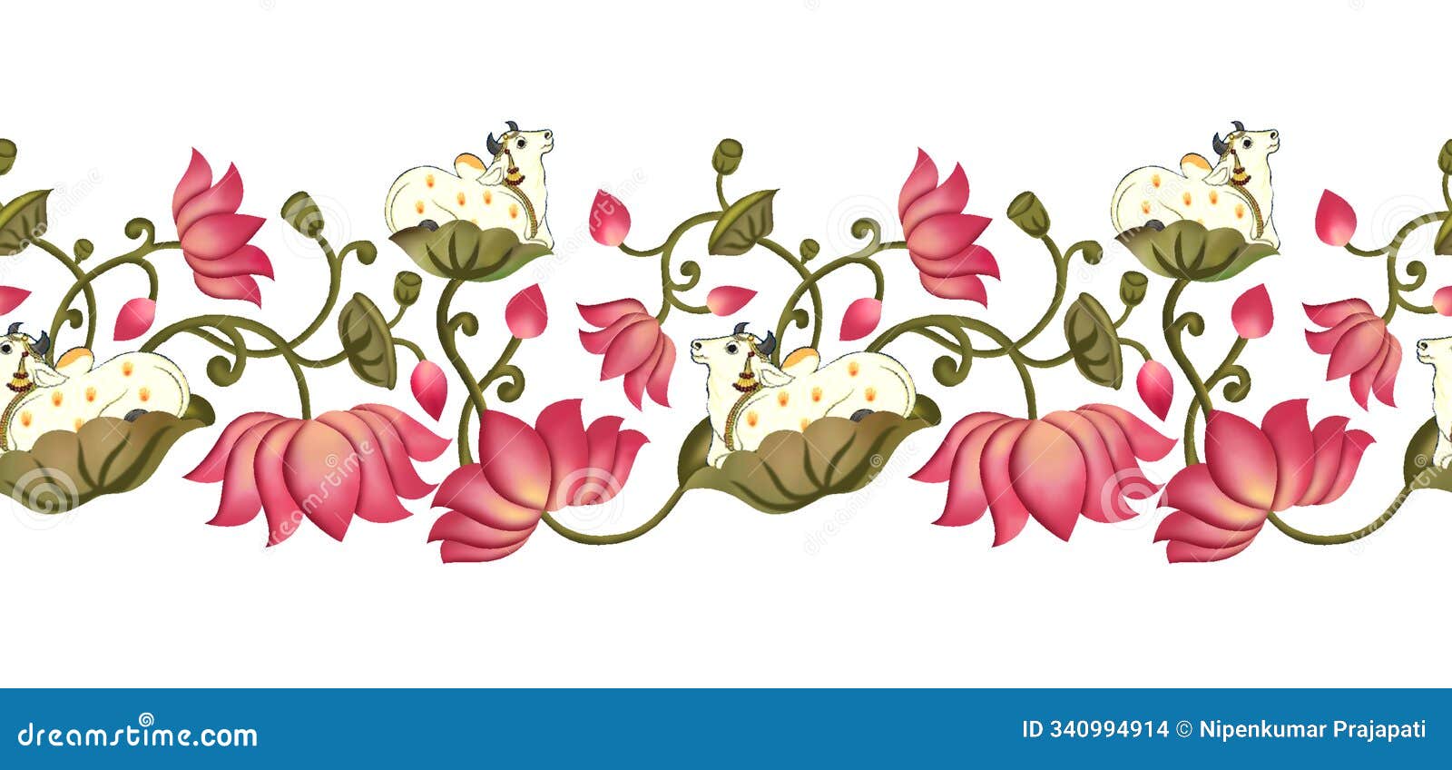 A Beautiful Kalmkari Digital Art Work Border Design... Stock Photo ...