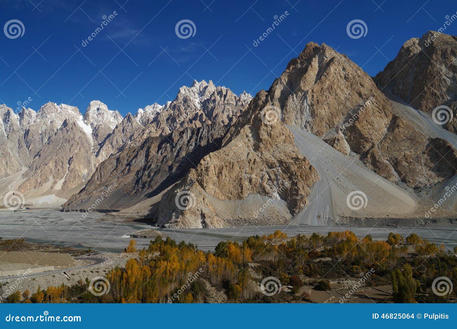 Beautiful Karakorum Mountains with Blue Sky, Pakistan Stock Photo ...