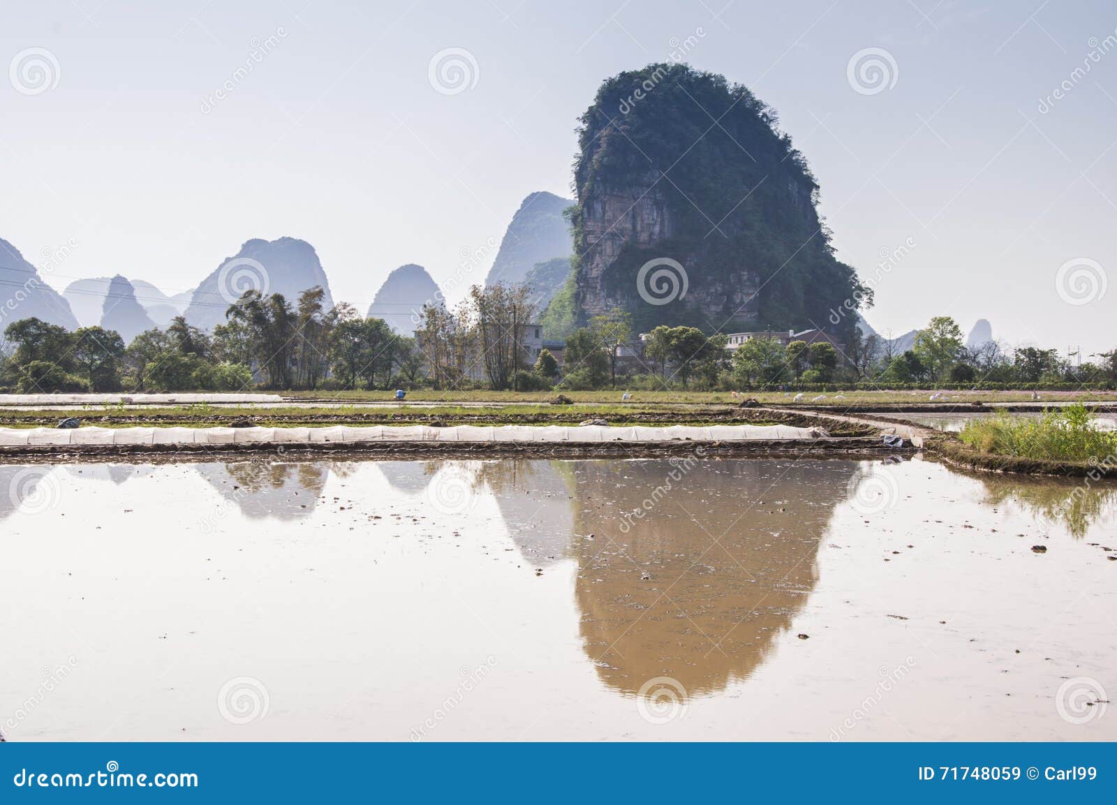 Beautiful Karst Rural Scenery in Spring Stock Image - Image of scenery ...