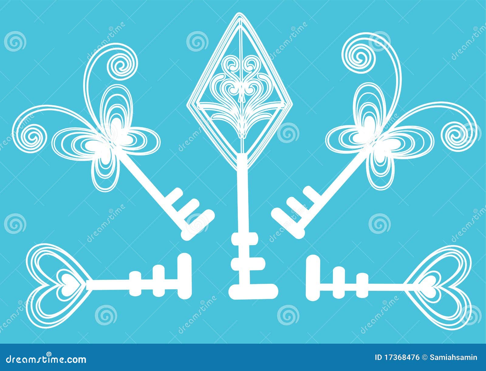 Beautiful Key Background Design in Soft Blue Stock Vector ...