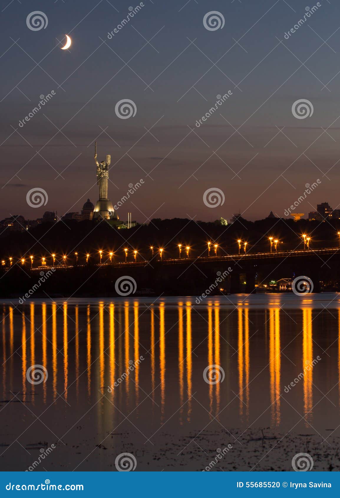 Beautiful Kiev Skyline at Sunset, Ukraine Stock Photo - Image of ...