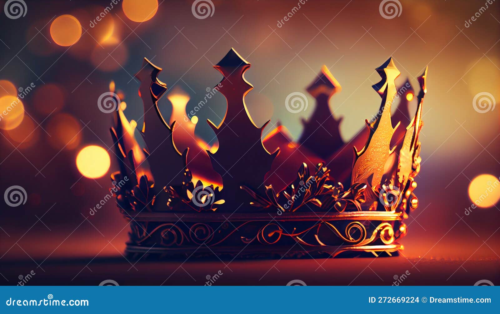 Beautiful King Crown. Generative Ai Stock Illustration - Illustration ...