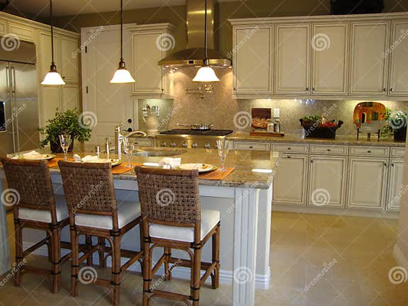 Beautiful Kitchen stock photo. Image of tile, lights - 11836184