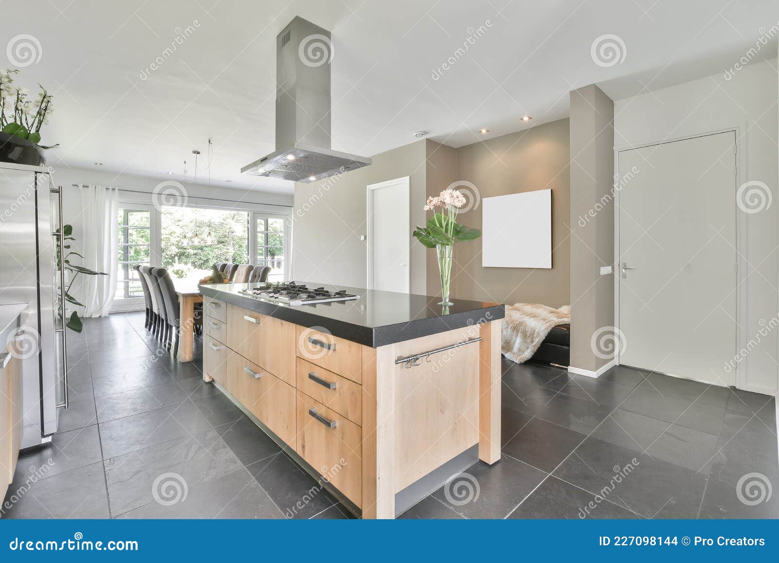 Beautiful kitchen design stock photo. Image of indoor - 227098144