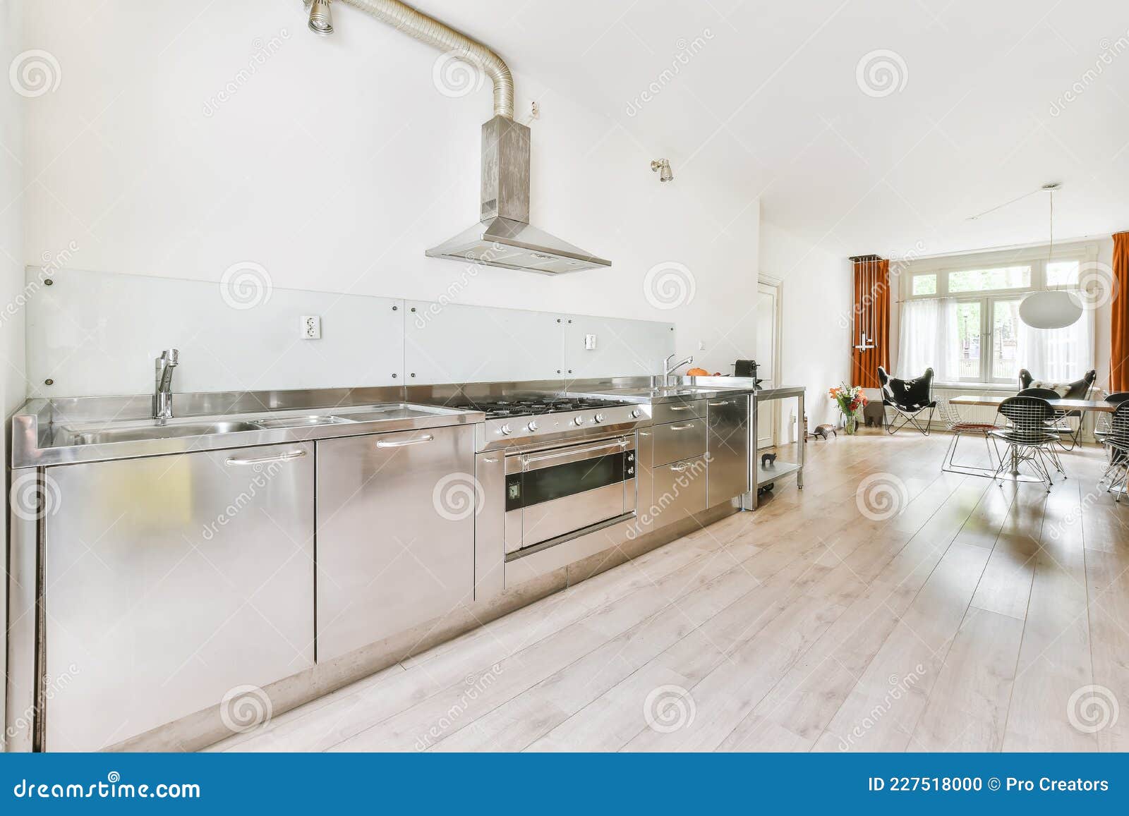 Beautiful kitchen design stock photo. Image of elegant - 227518000