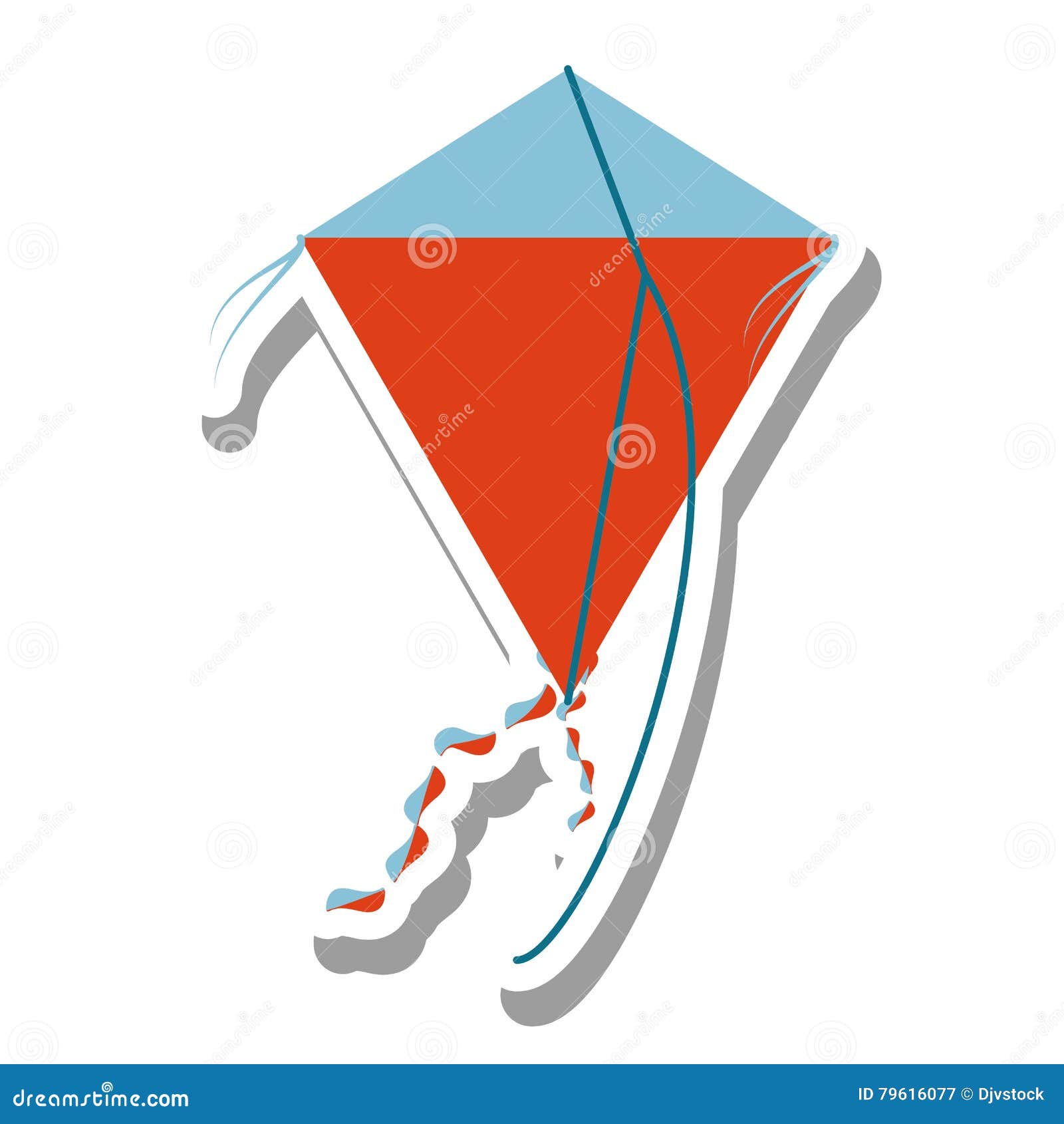 Beautiful Kite Flying Isolated Icon Stock Vector - Illustration of kite ...