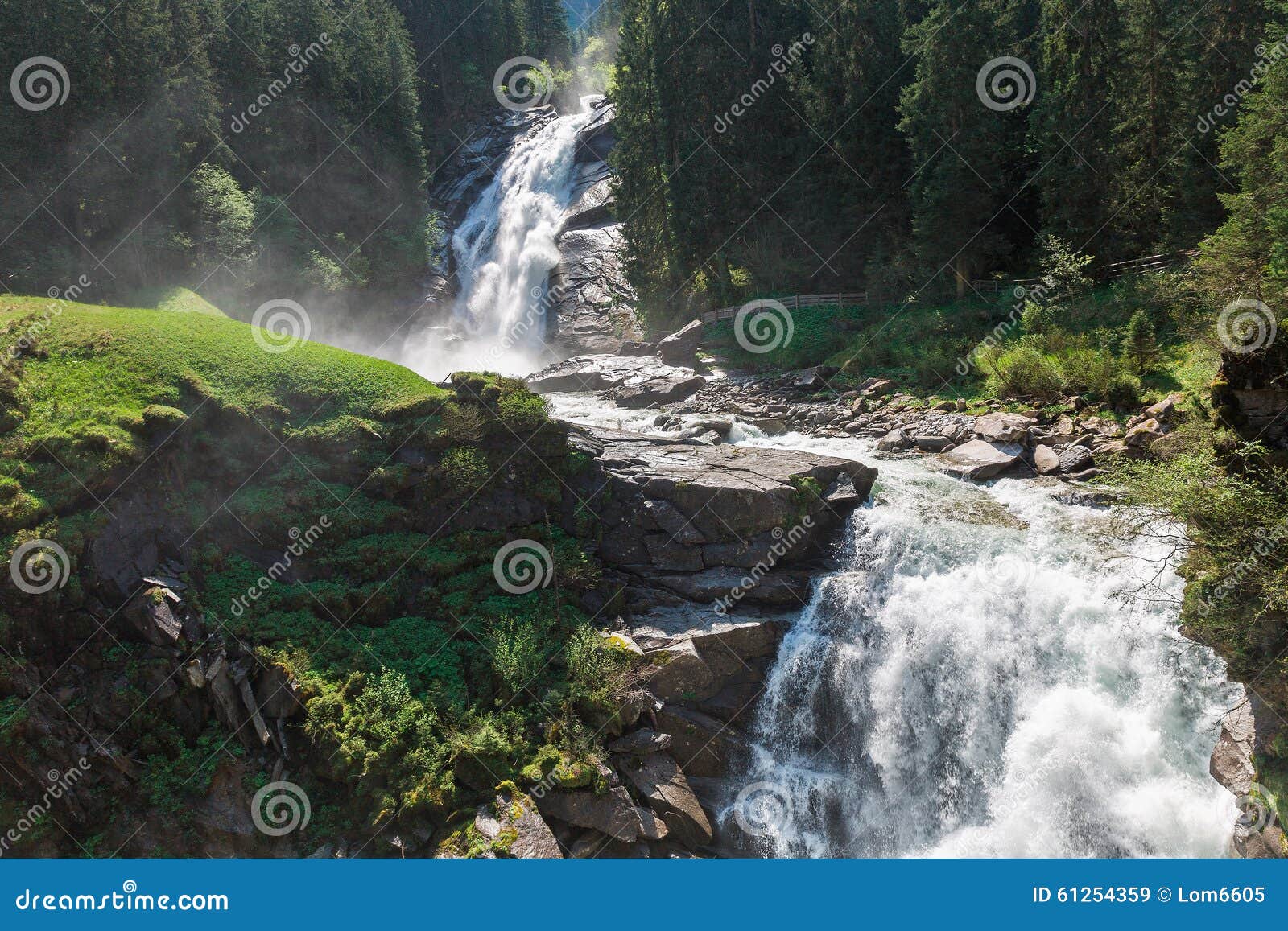 Beautiful Krimml Falls stock image. Image of flowing - 61254359