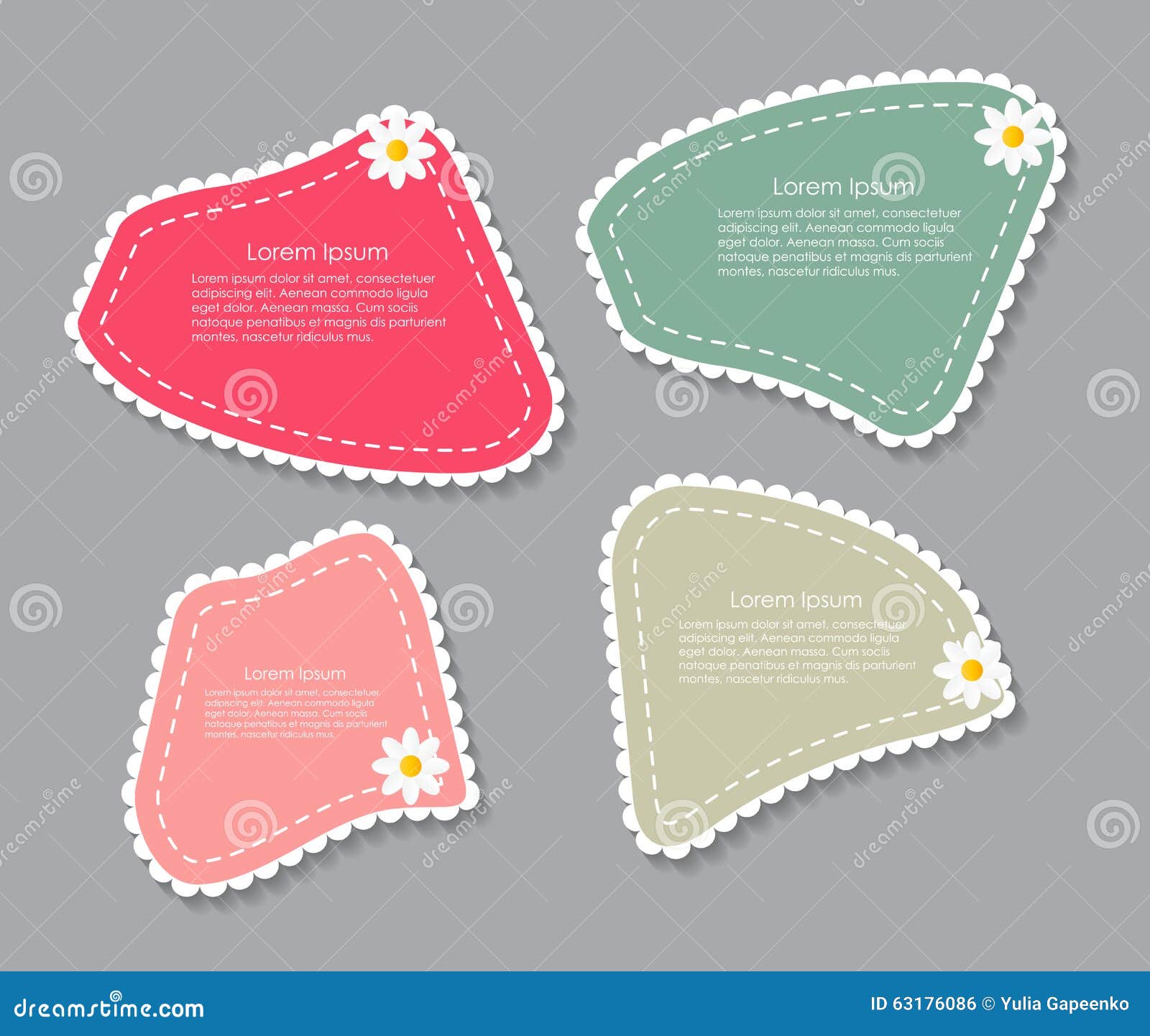 Beautiful Labels with Flower Vector Illustration Stock Vector ...