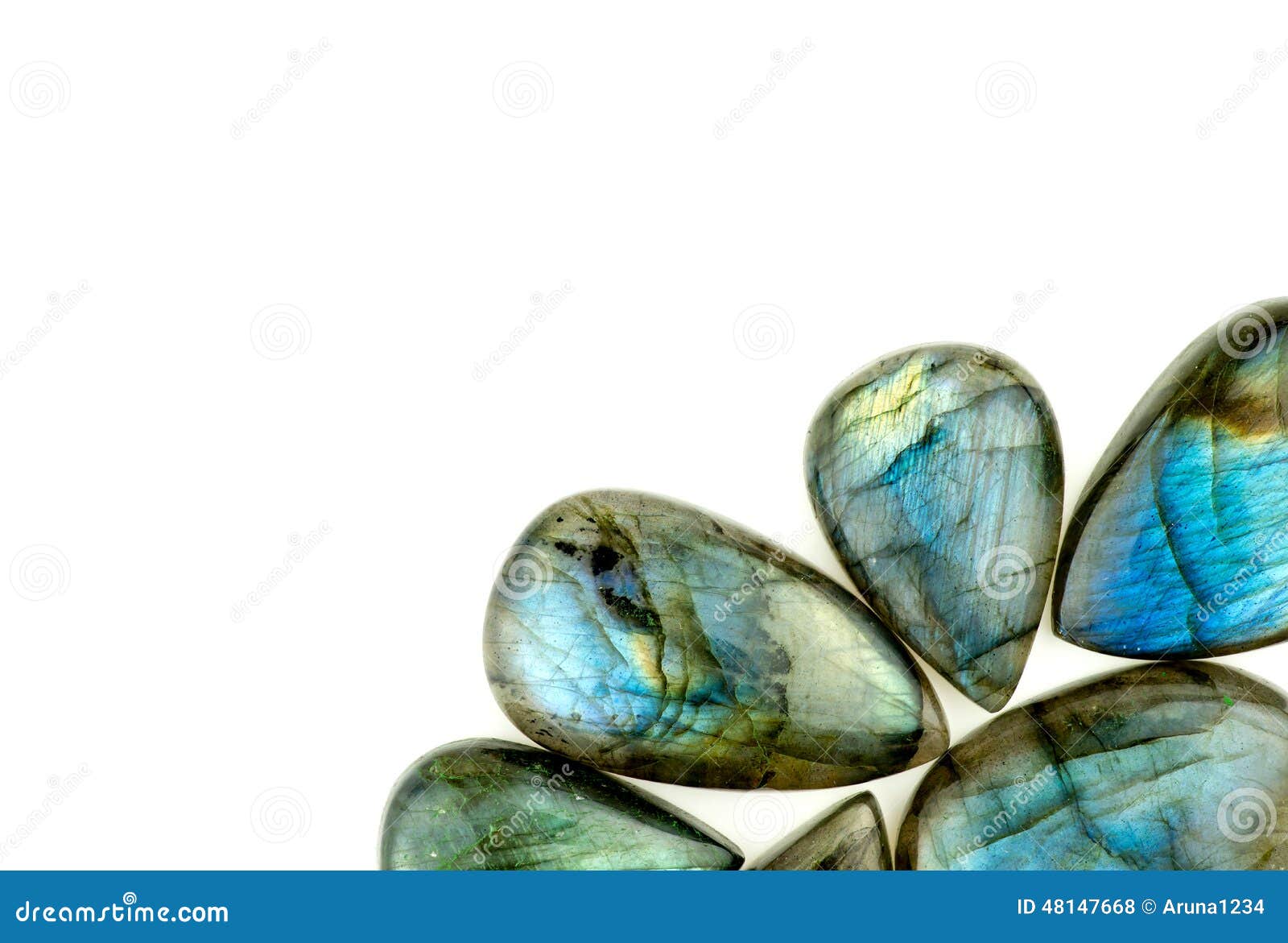 Beautiful Labradorite Gemstones Isolated on White with Background ...