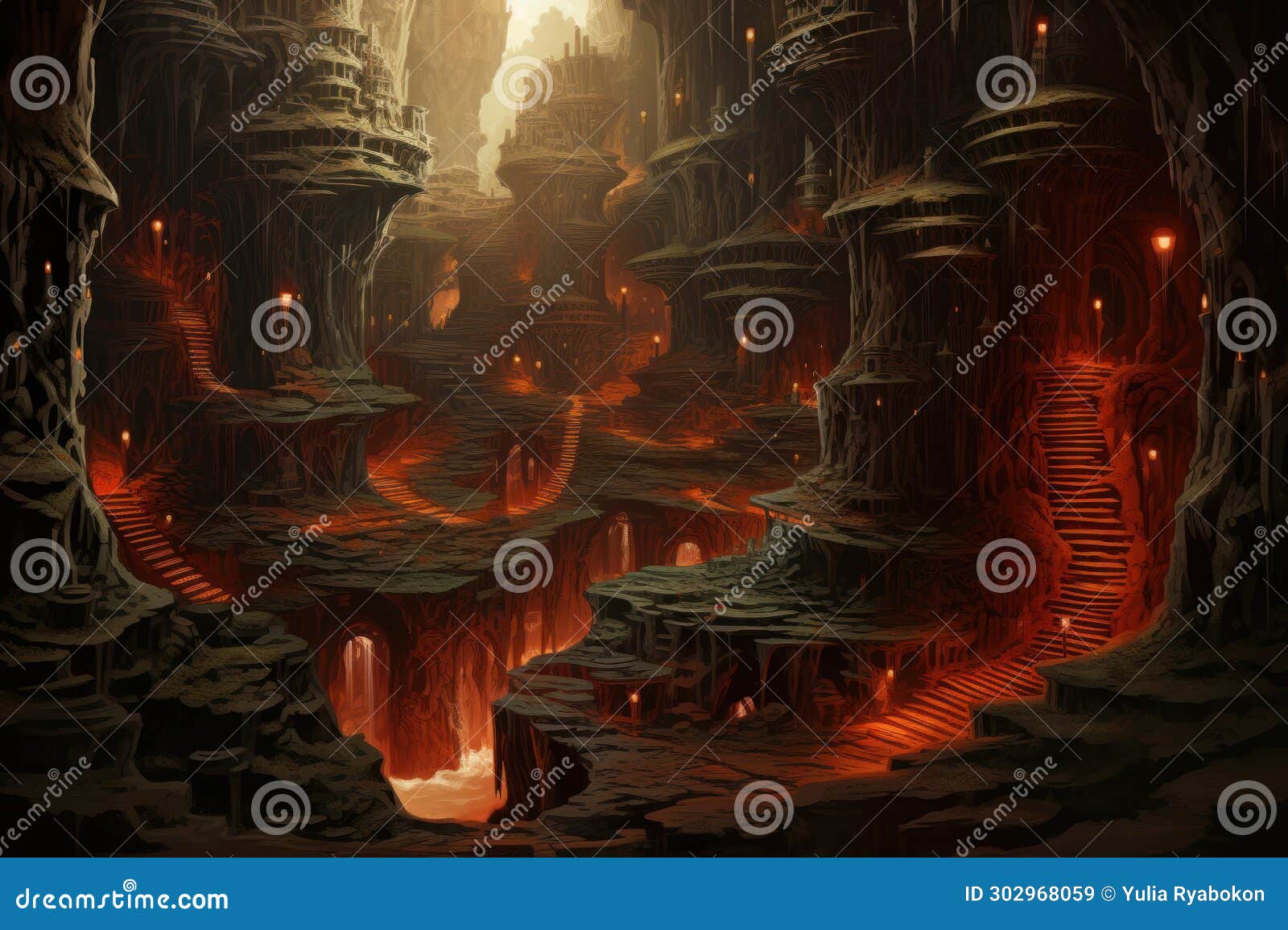 Beautiful Labyrinth Cavern. Generate Ai Stock Illustration ...