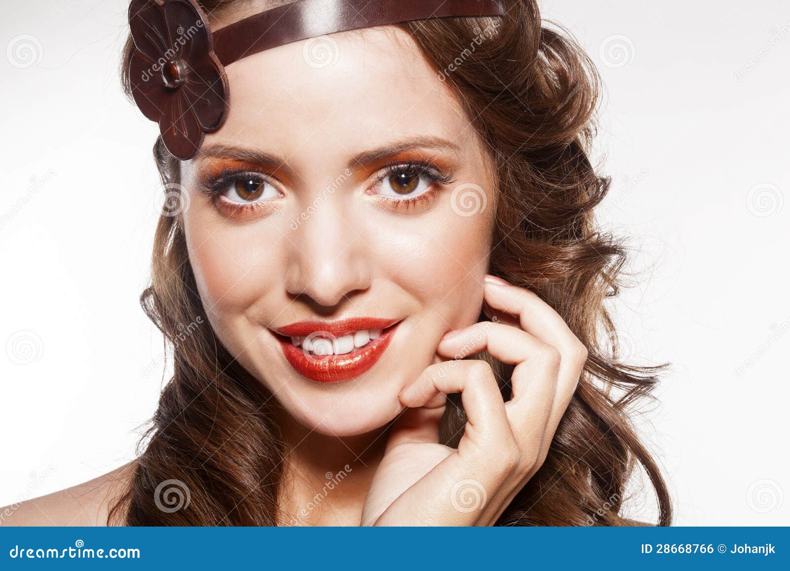 Beautiful lady stock photo. Image of makeup, hand, clean - 28668766