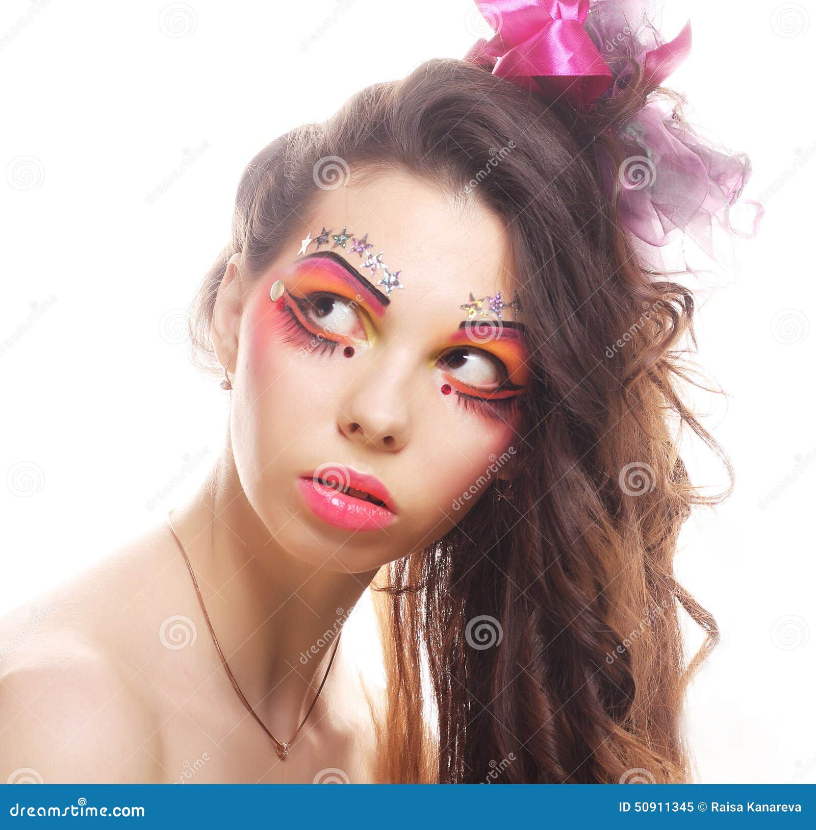 Beautiful Lady with Artistic Make-up. Stock Image - Image of happy ...