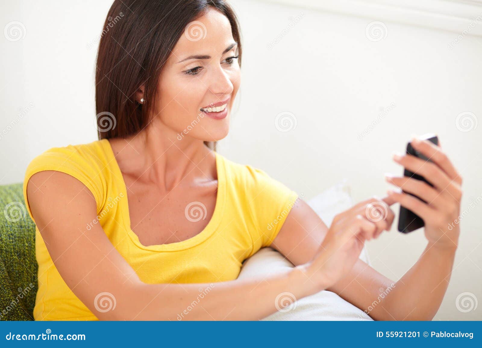 Beautiful Lady Calling on Her Smartphone Stock Image - Image of mobile ...