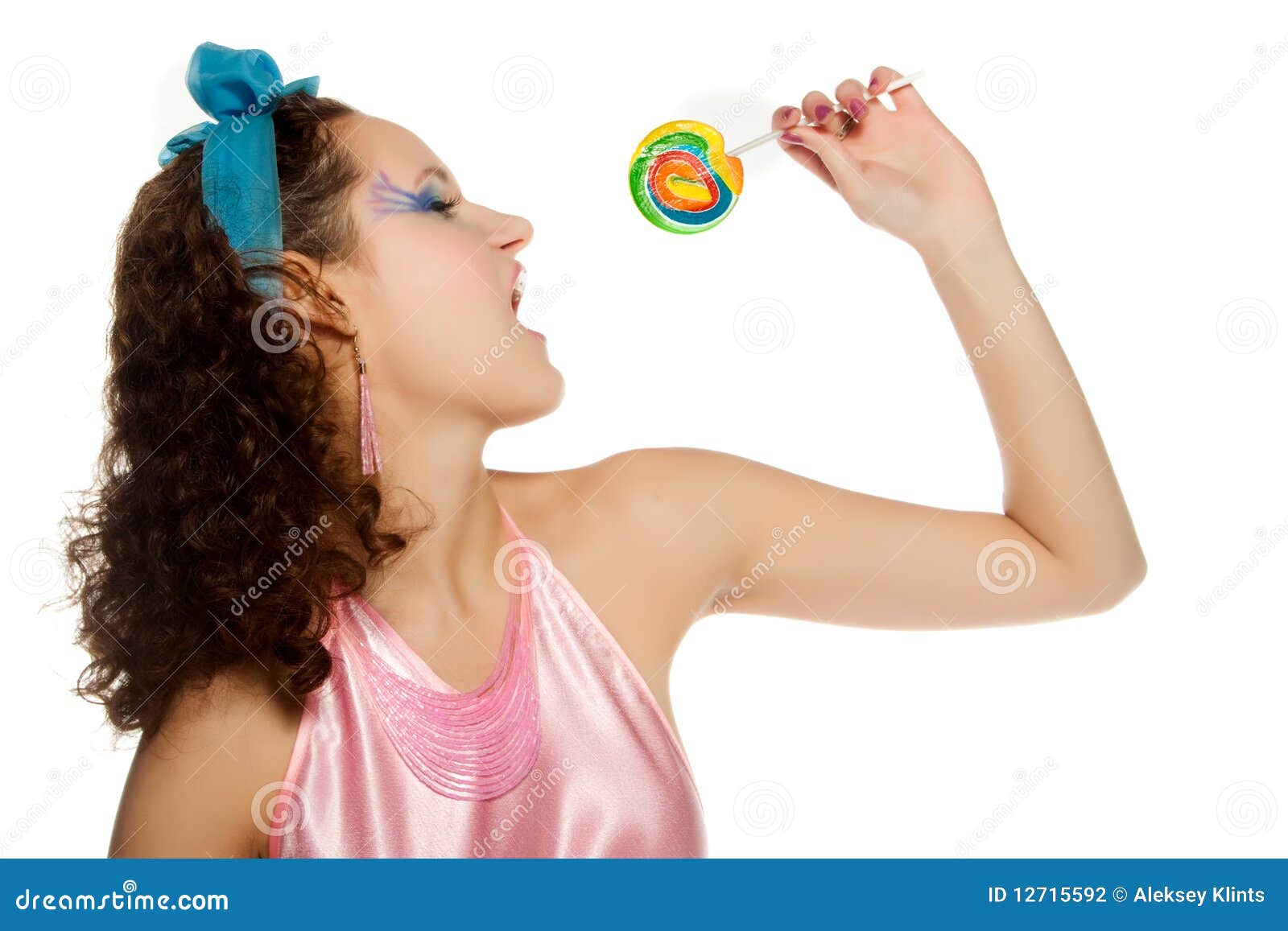 Beautiful lady and candy stock photo. Image of beautiful - 12715592