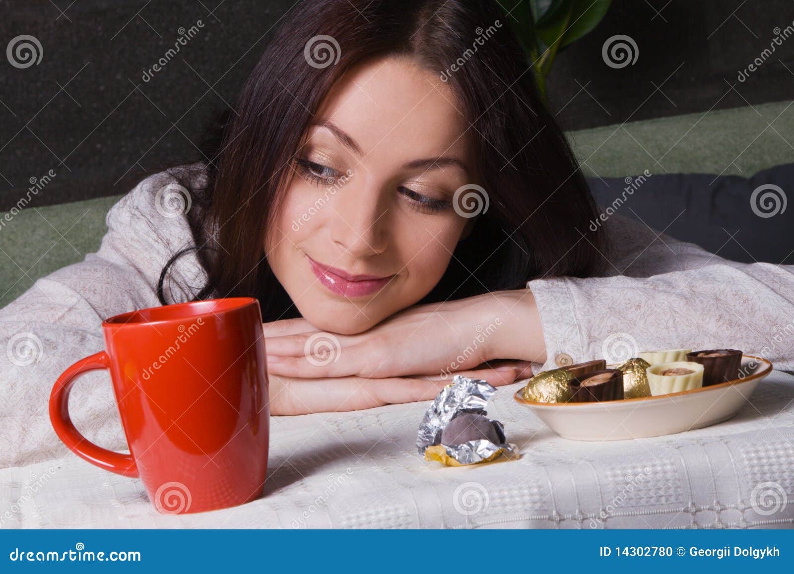 Beautiful Lady Drinking Tea Stock Photo - Image of fashion, expression ...