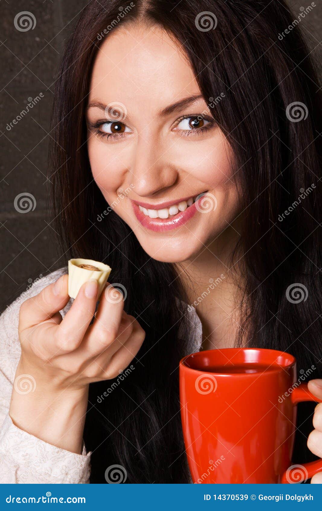 Beautiful Lady Drinking Tea Stock Image - Image of date, expression ...